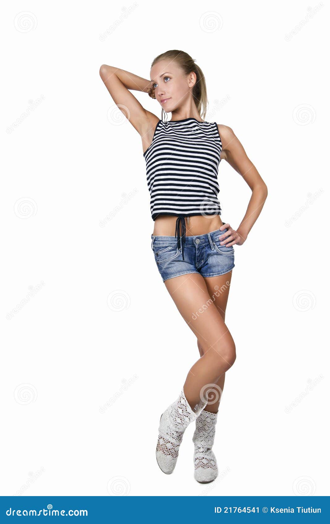 Slender girl stock image. Image of lean, legs, shorts - 21764541