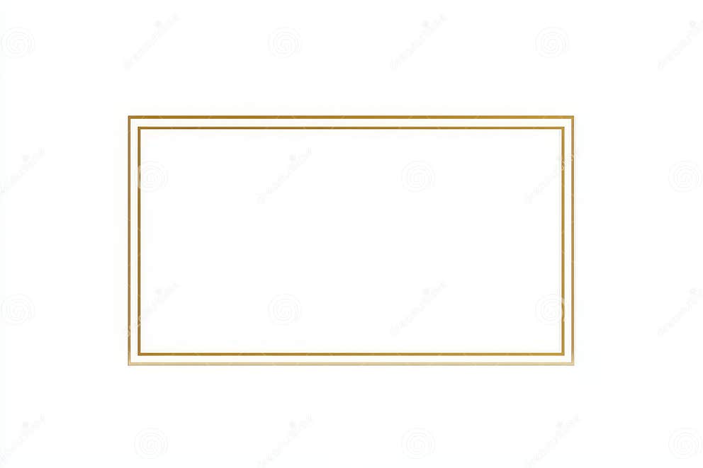 A Slender Golden Rectangle with a Thin Frame, Set Against a White ...