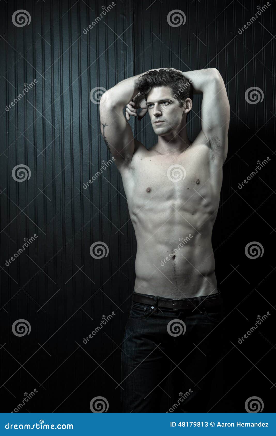 Slender Male Washboard Abs stock image. Image of chiseled - 48179813