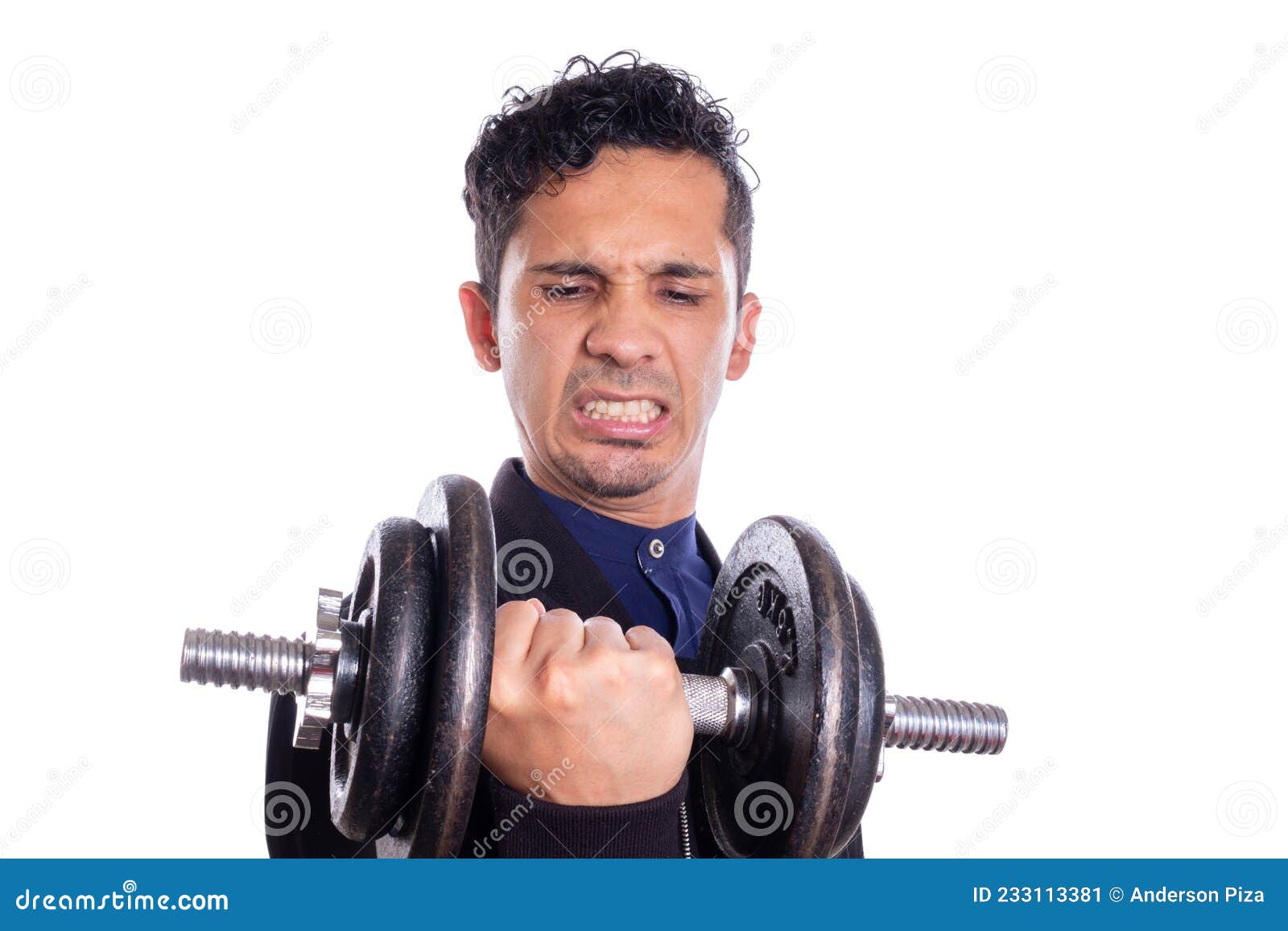 Weak Person Lifting Weights