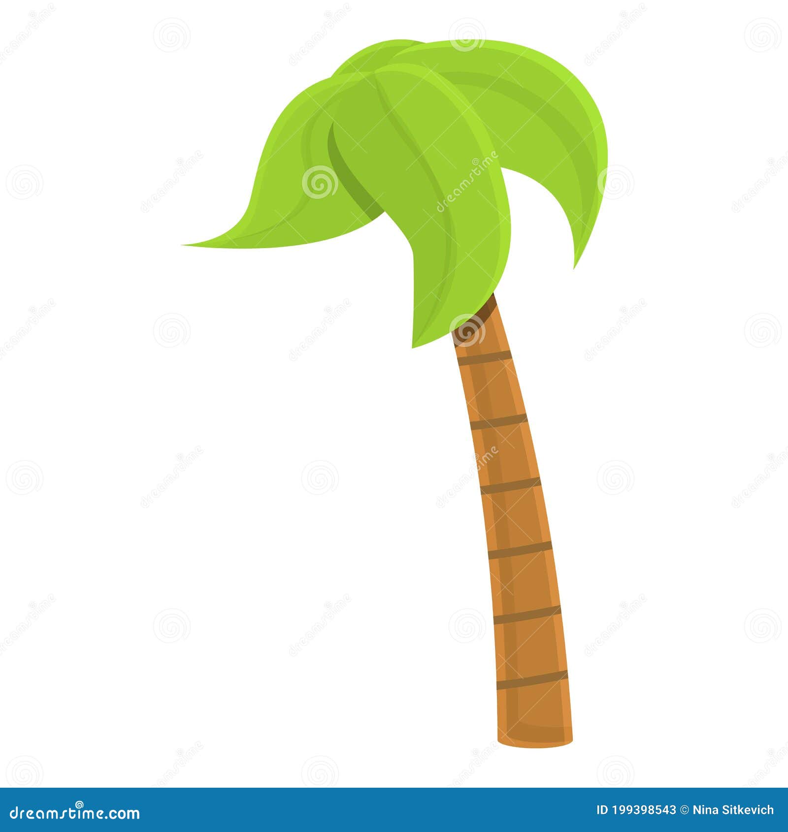 Slender Palm Tree Icon, Cartoon Style Stock Vector - Illustration of ...