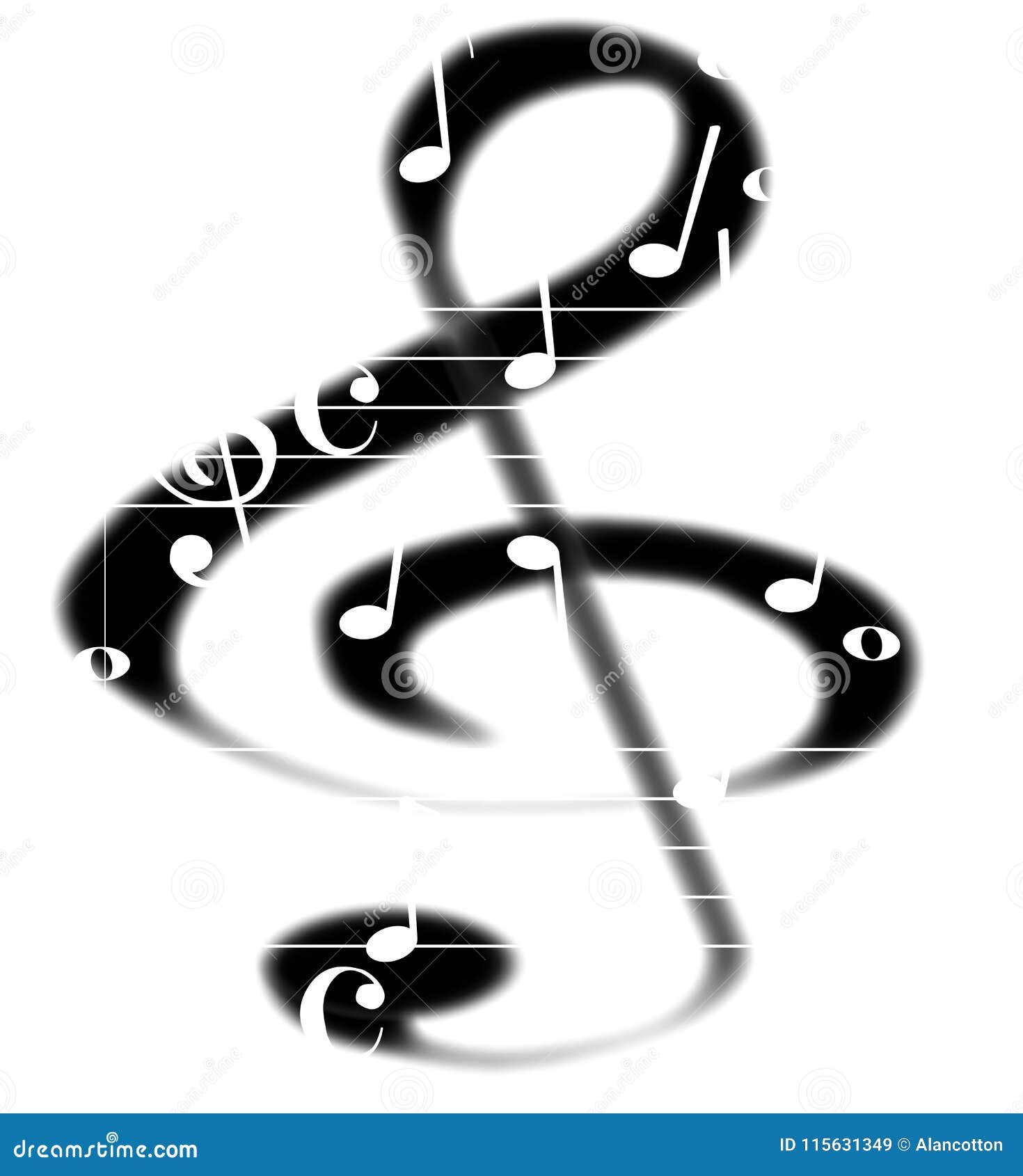 Sleutel Muzikaal Symbool Op Wit Vector Illustratie - Illustration of ...