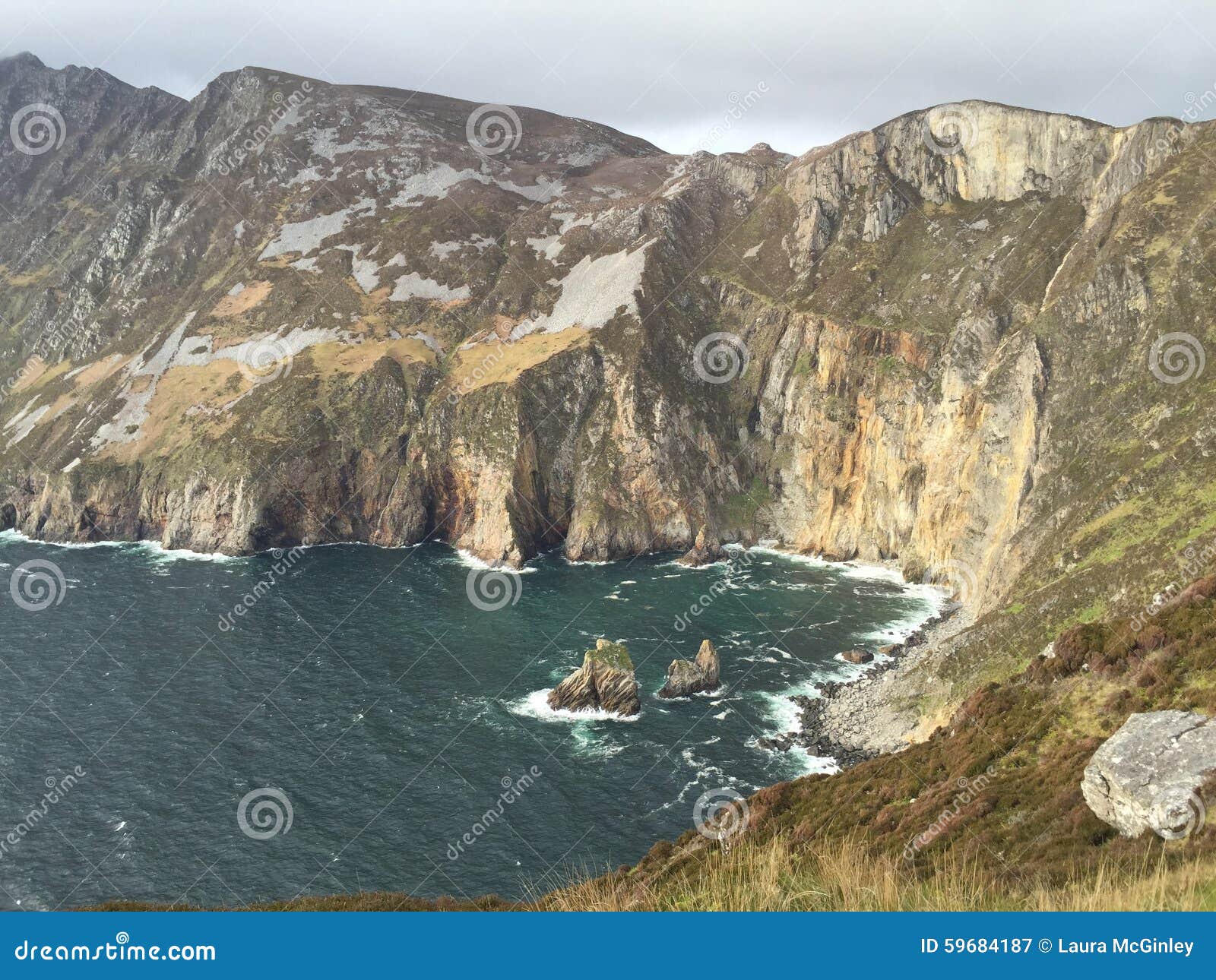 Sliabh Liag Cliffs Donegal stock image. Image of ireland - 59684187