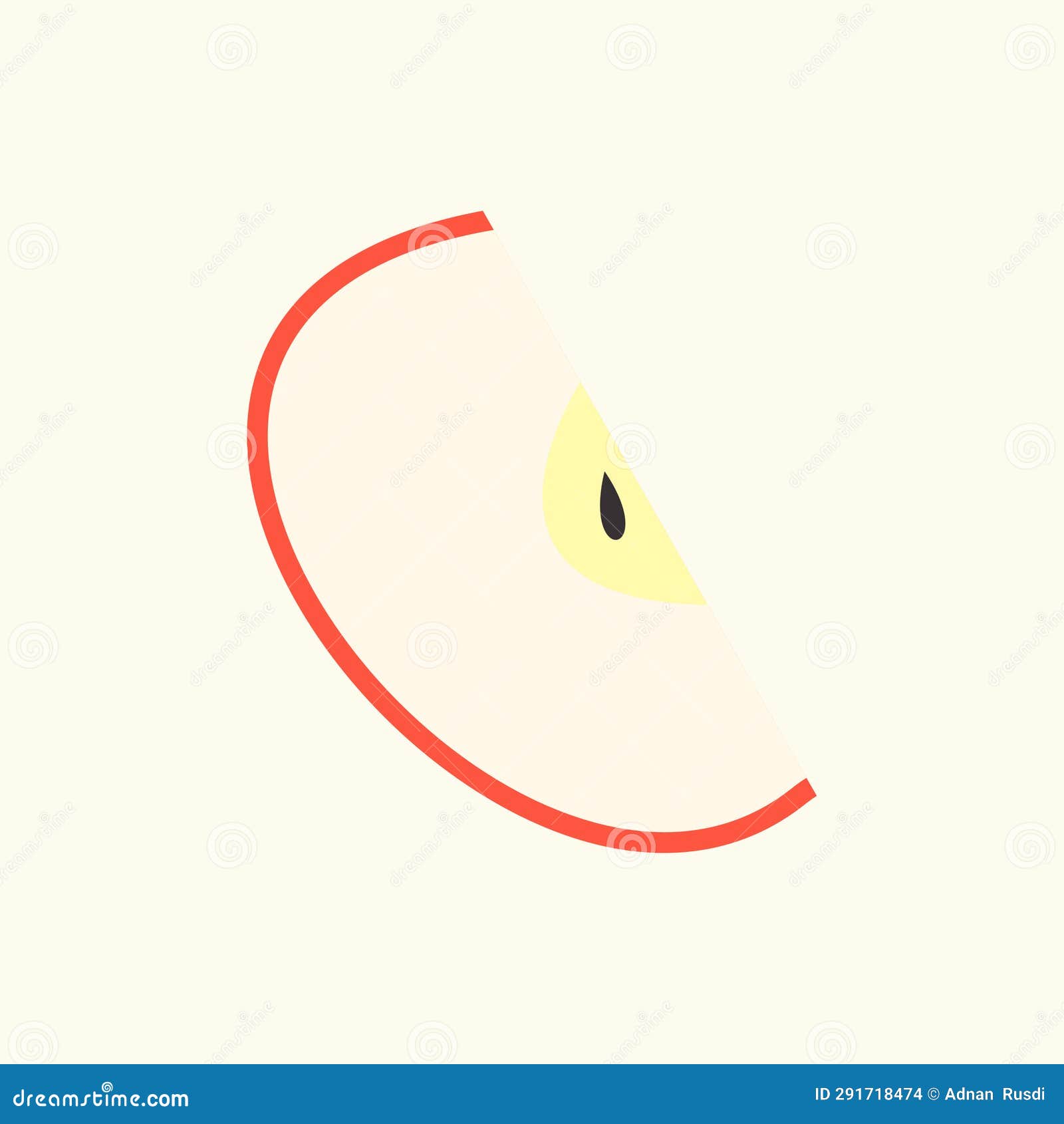 Slice of Apple Flat Design Vector Illustration. Sliced Apple Stock ...