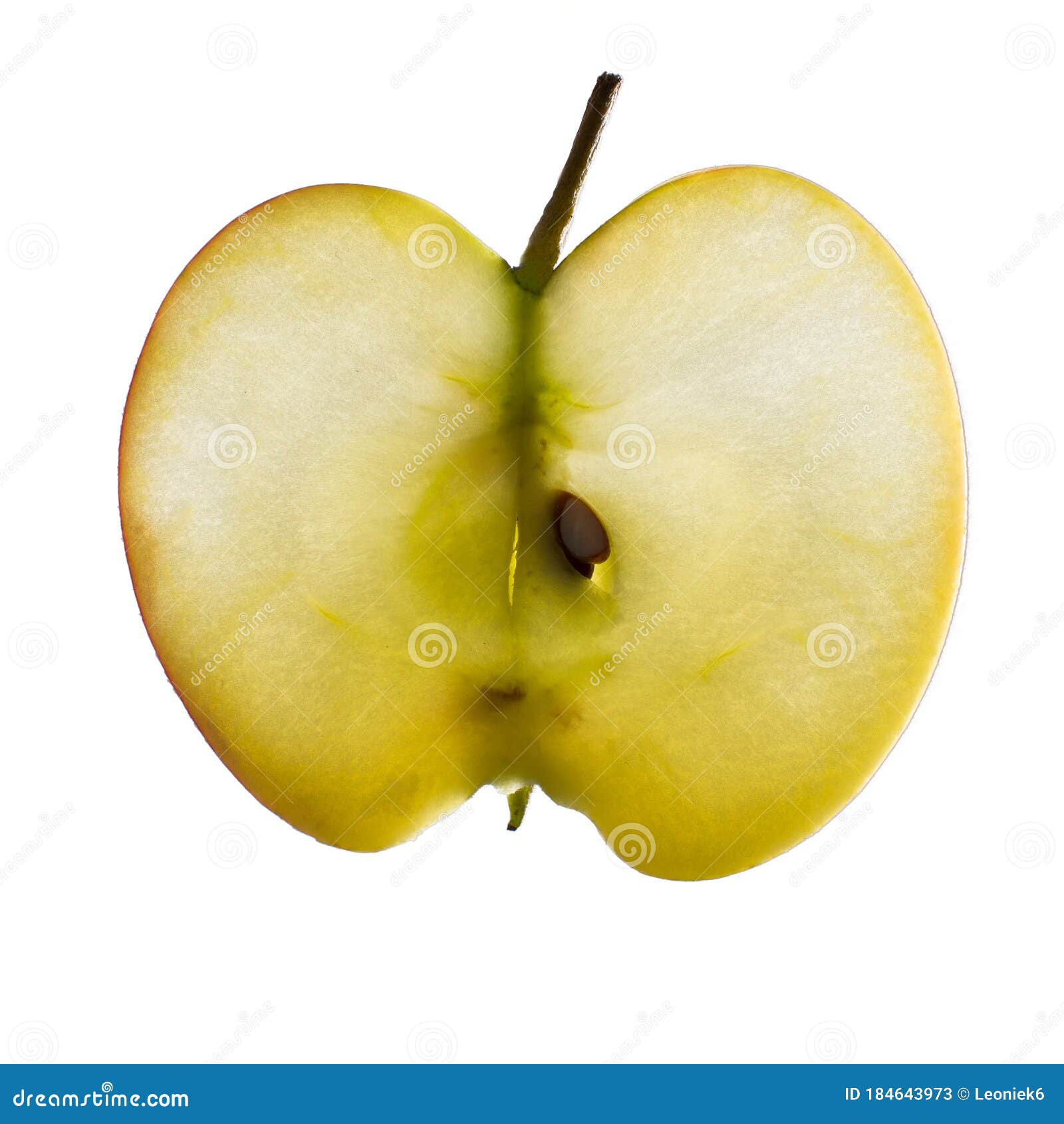 Slice of Apple Fruit with Light Shining through Backlight Showing the ...