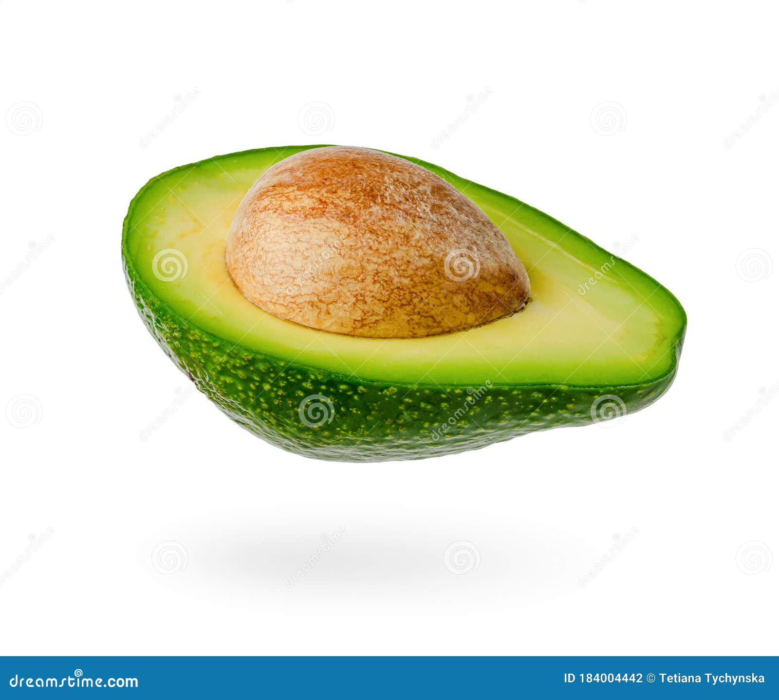 Slice of Avocado with Core Isolated on White Stock Photo - Image of ...