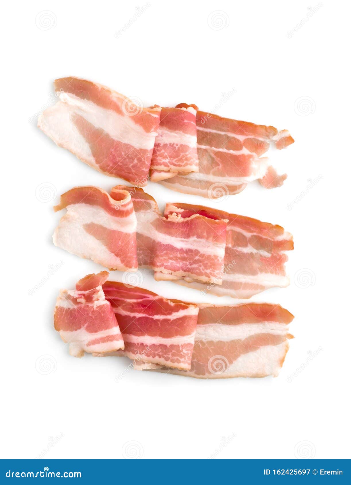 A Slice of Bacon on a White Background. Stock Image - Image of ...