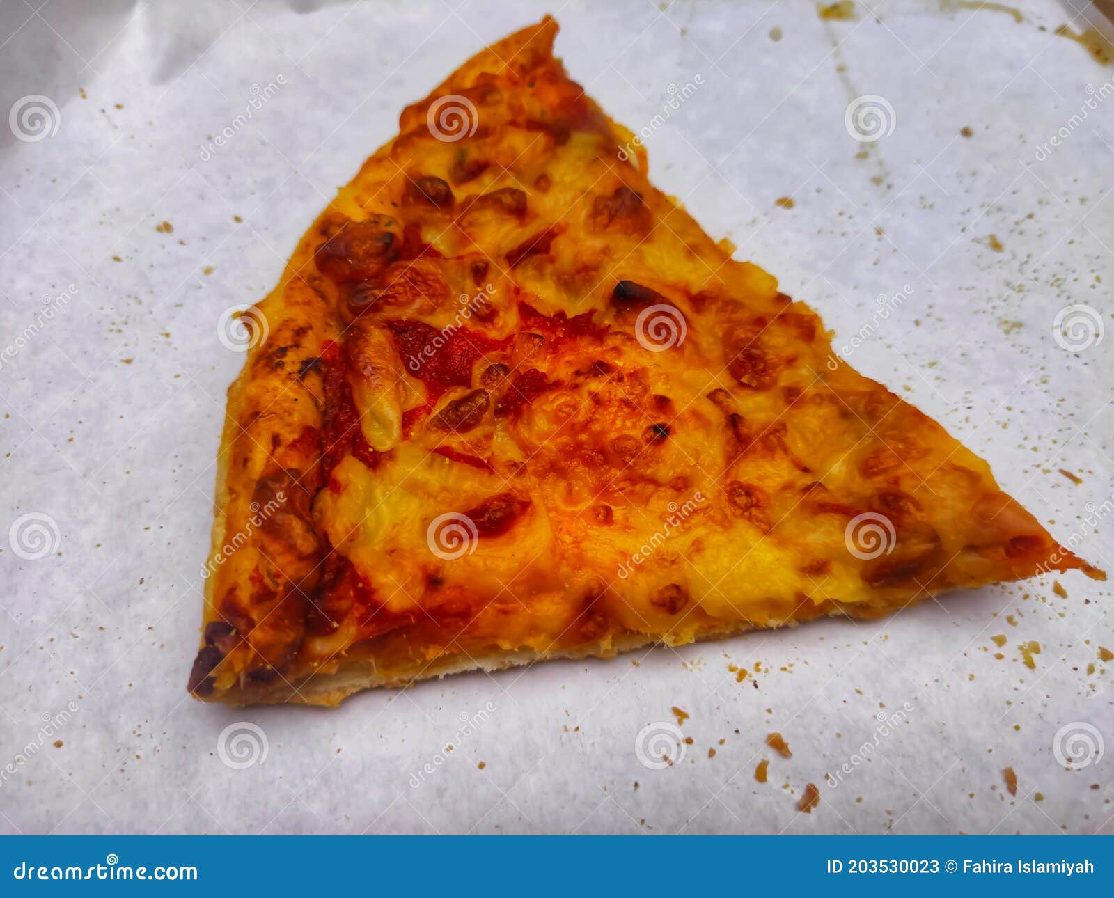 A Slice of Basic Cheese Pizza for Dinner Stock Image - Image of meal ...