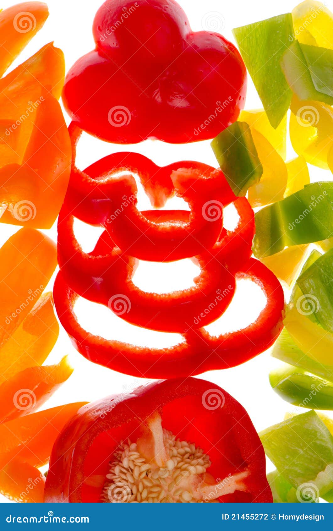 Slice Bell Pepper slices stock photo. Image of background - 21455272