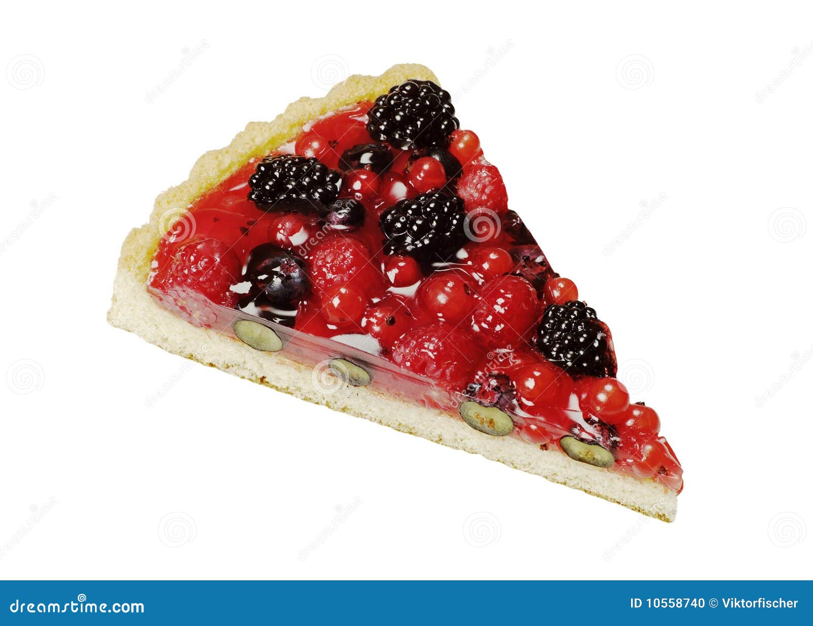 Slice of berry fruit tart stock photo. Image of white - 10558740