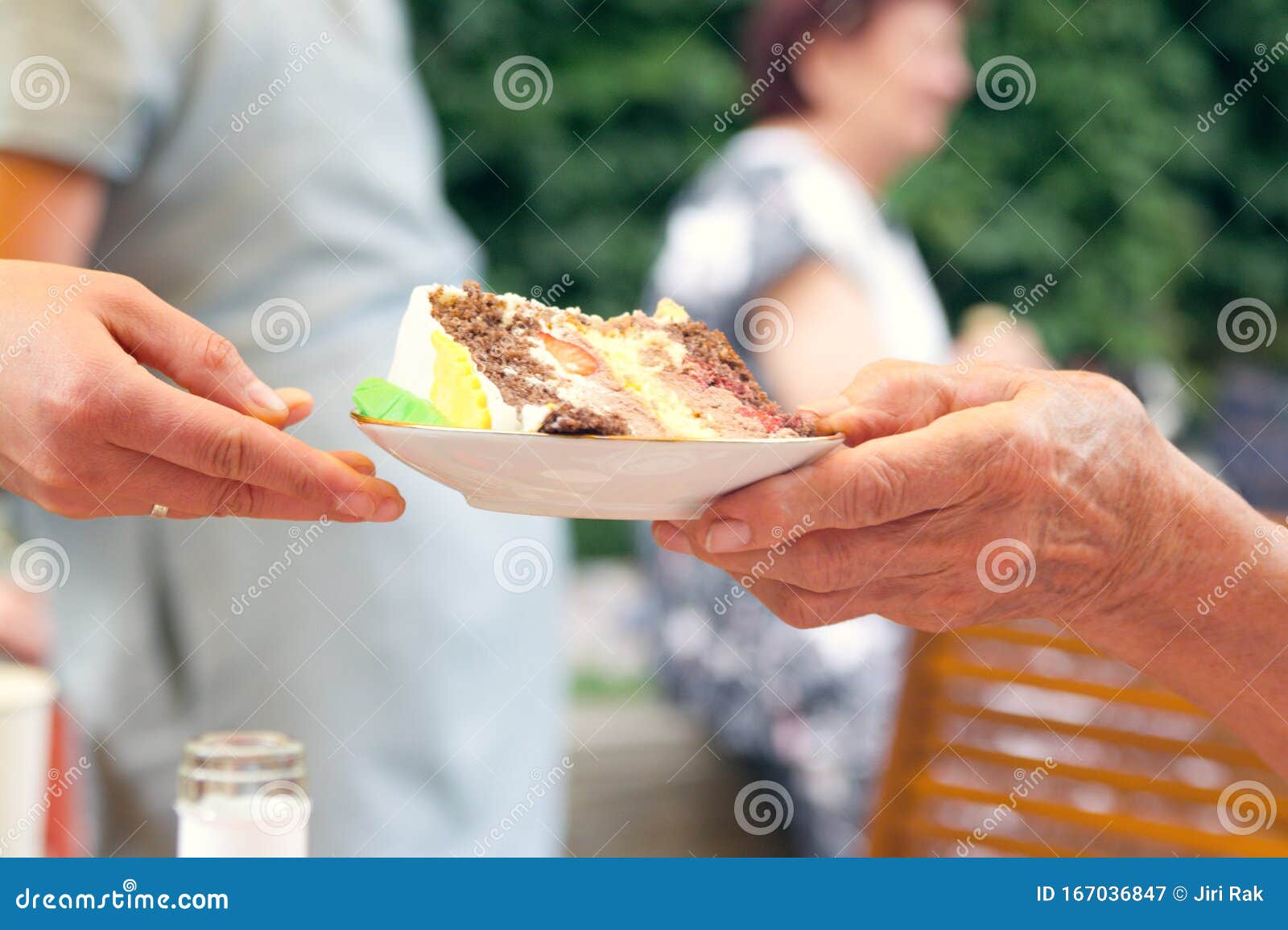 Piece of cake handover stock image. Image of celebration - 167036847