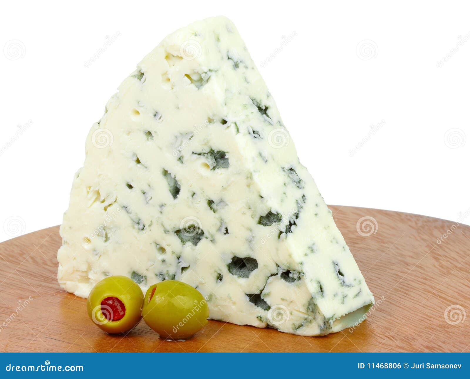 Slice of Blue Cheese with Green Olives. Stock Photo - Image of blue ...