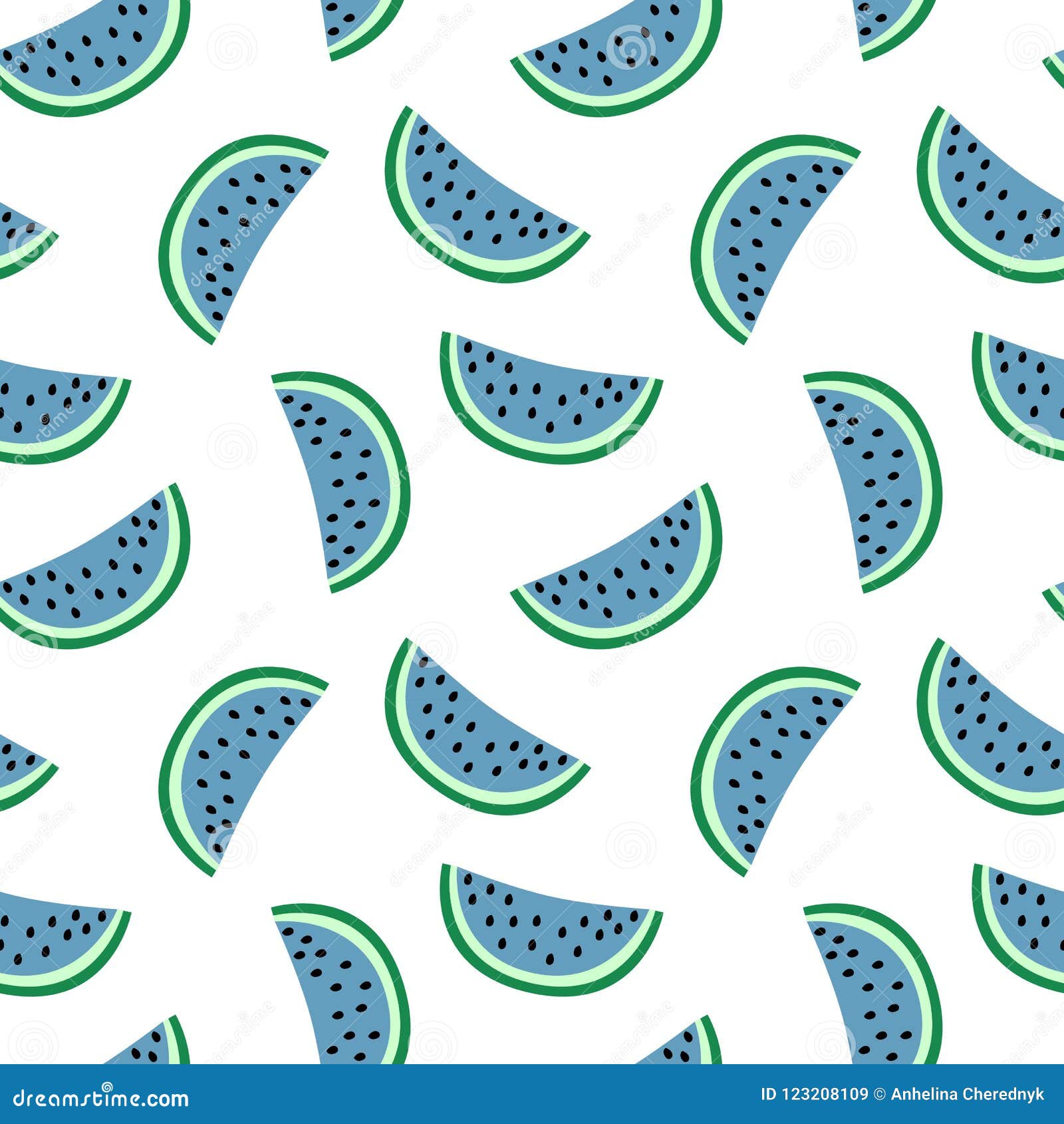 Slice of Blue Watermelon on a White Background Pattern Summer Sw Stock ...