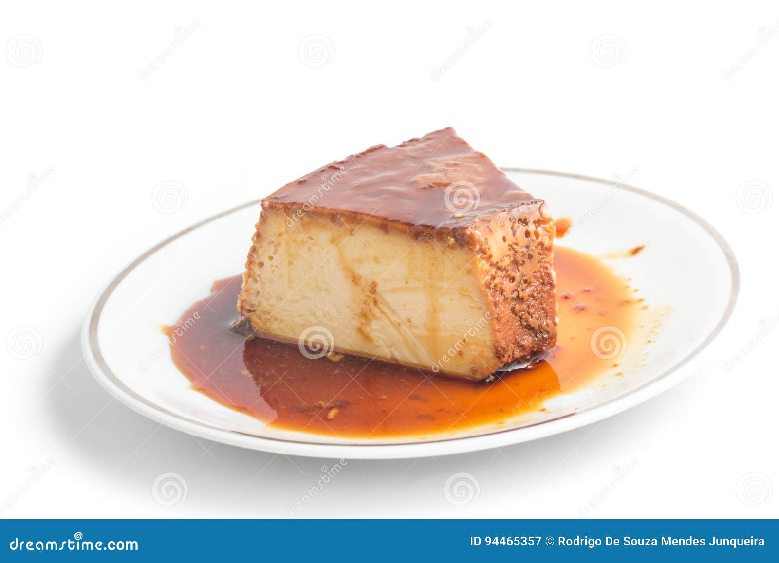 Slice of Brazilian Milk Pudding Stock Image - Image of white, healthy ...