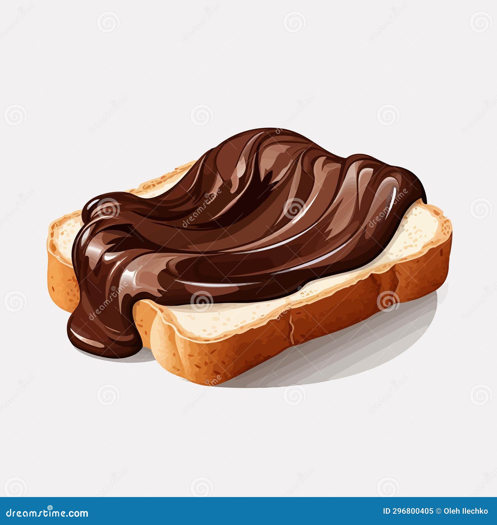 Slice of Bread with Chocolate Spread Vector Isolated Illustration Stock ...