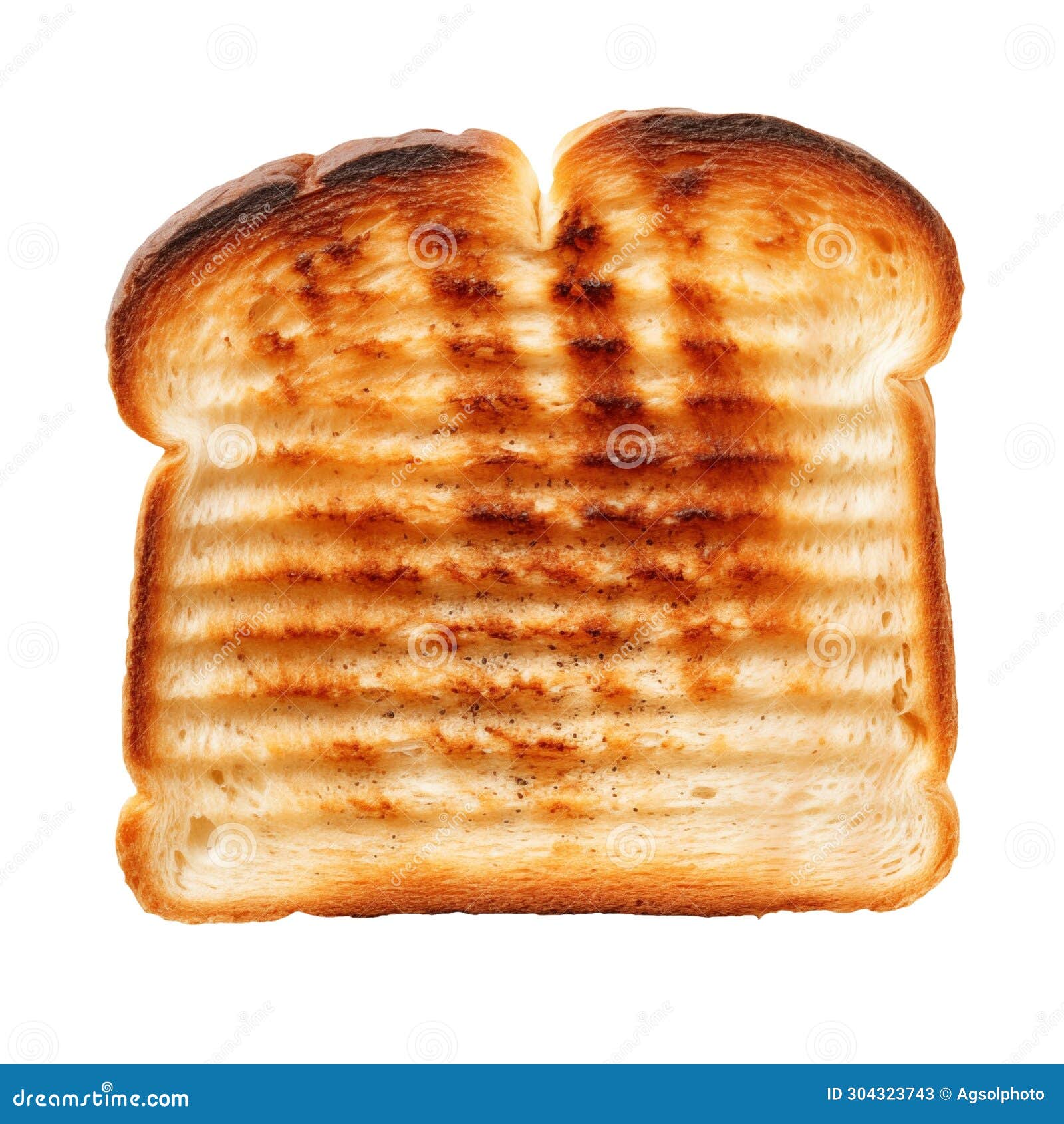 A Slice of Bread is Cut Out on a Transparent Background. High Toasted ...