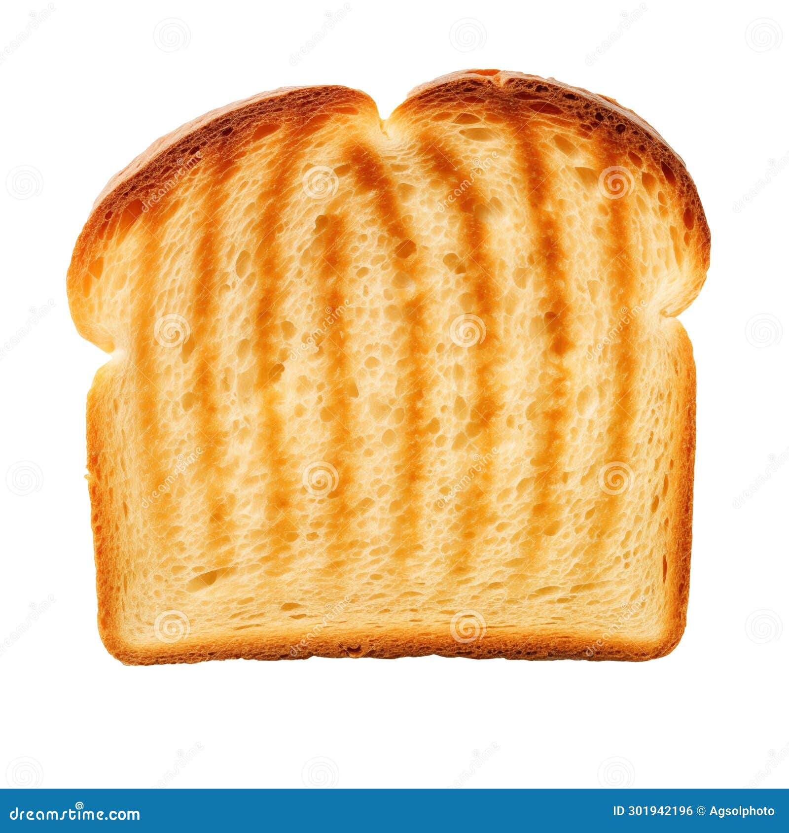A Slice of Bread is Cut Out on a Transparent Background. Toasted Slice ...