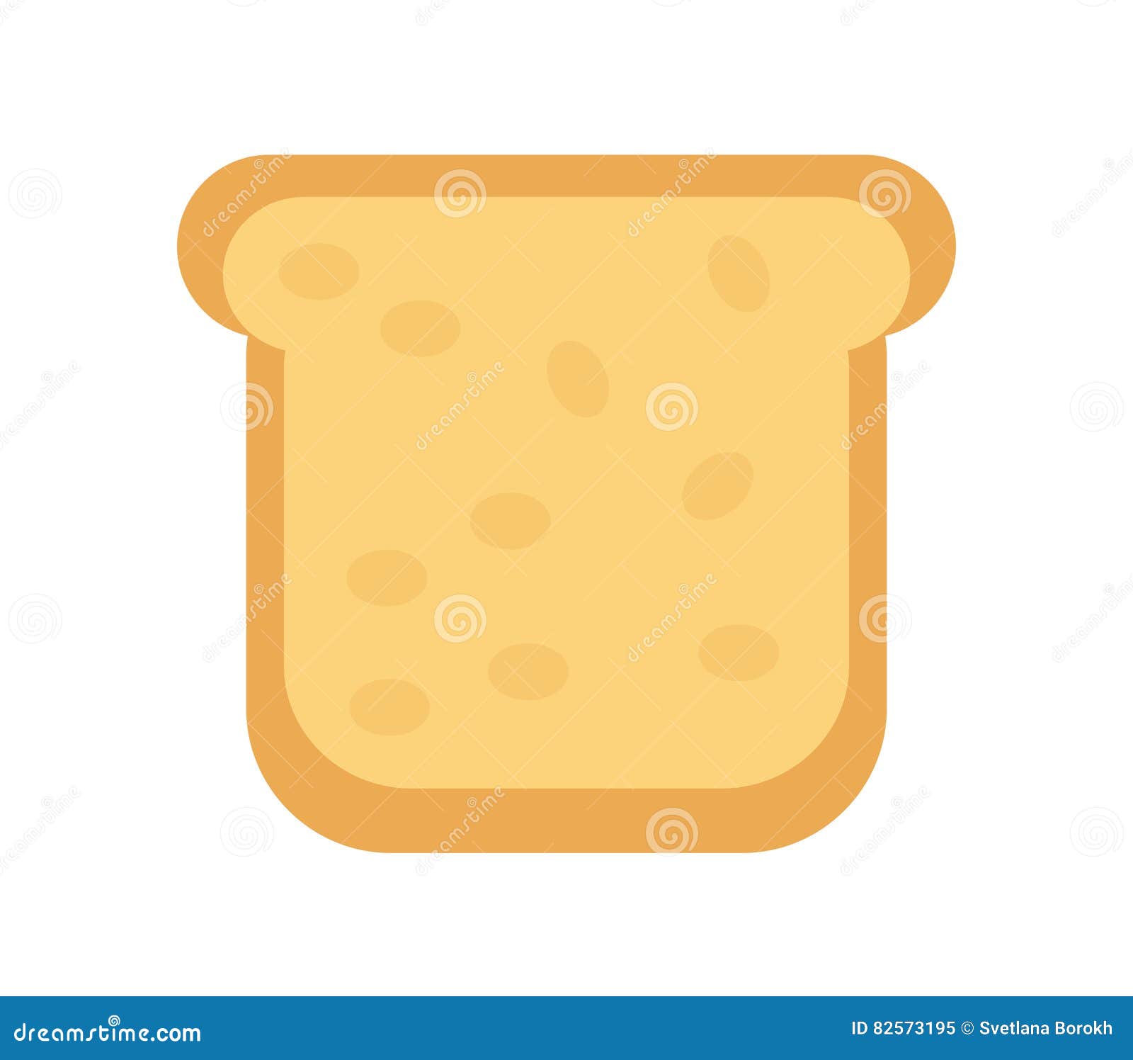 Slice Of Bread Icon. Flat Design, Isolated On White Background. Vector ...