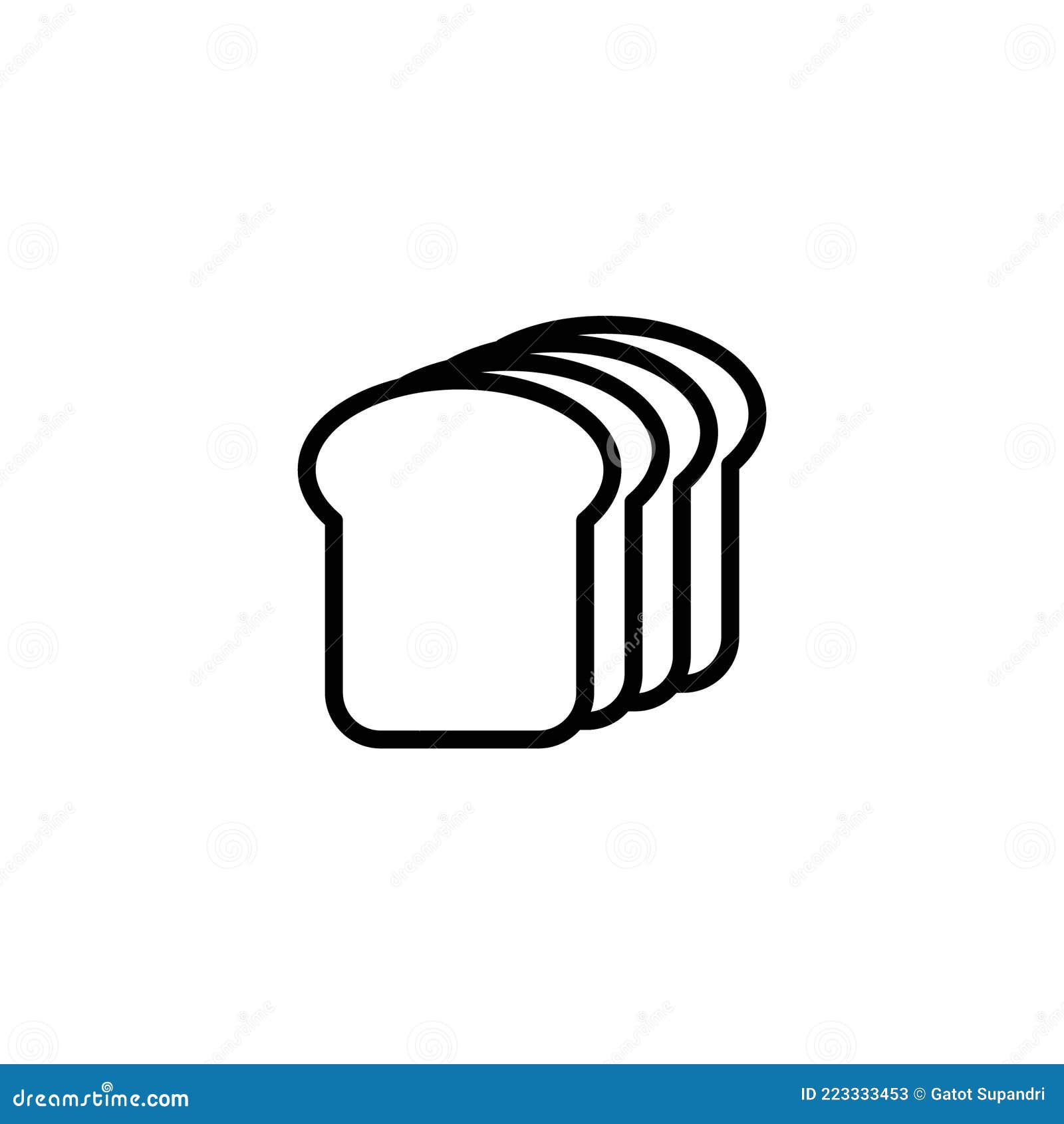 Slice of Bread Icon Vector Logo Design Template Stock Vector ...