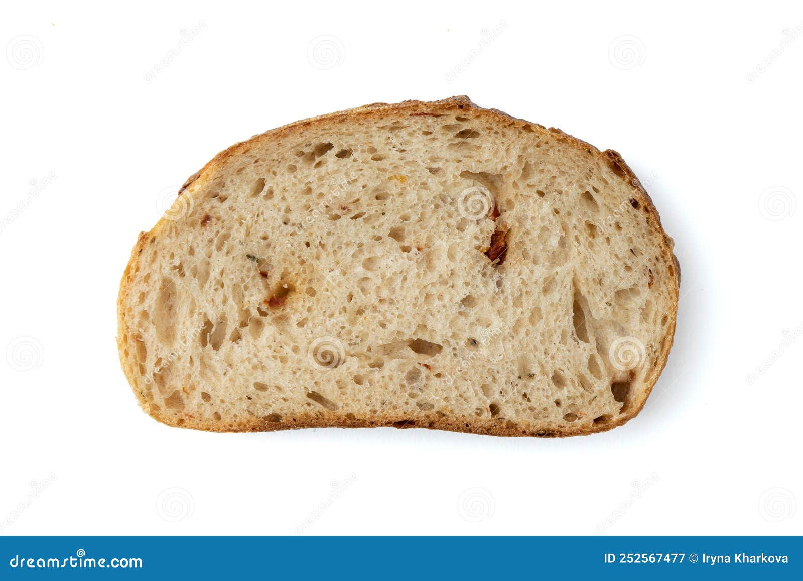 Slice of Bread Isolated on White Background, Top View Stock Image ...
