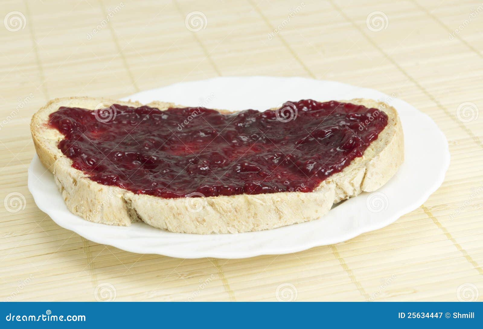 Slice of bread with jam. stock image. Image of slice - 25634447