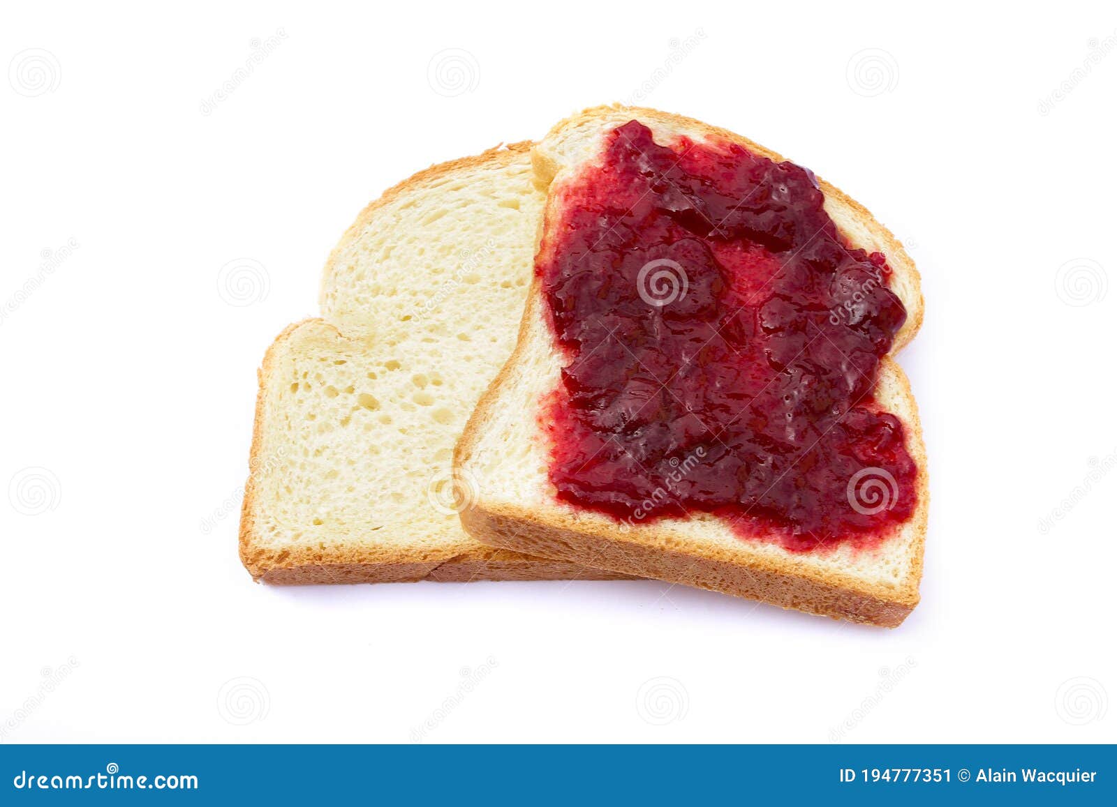 Slice of Bread with Jam on it Stock Image - Image of sugar, aliment ...