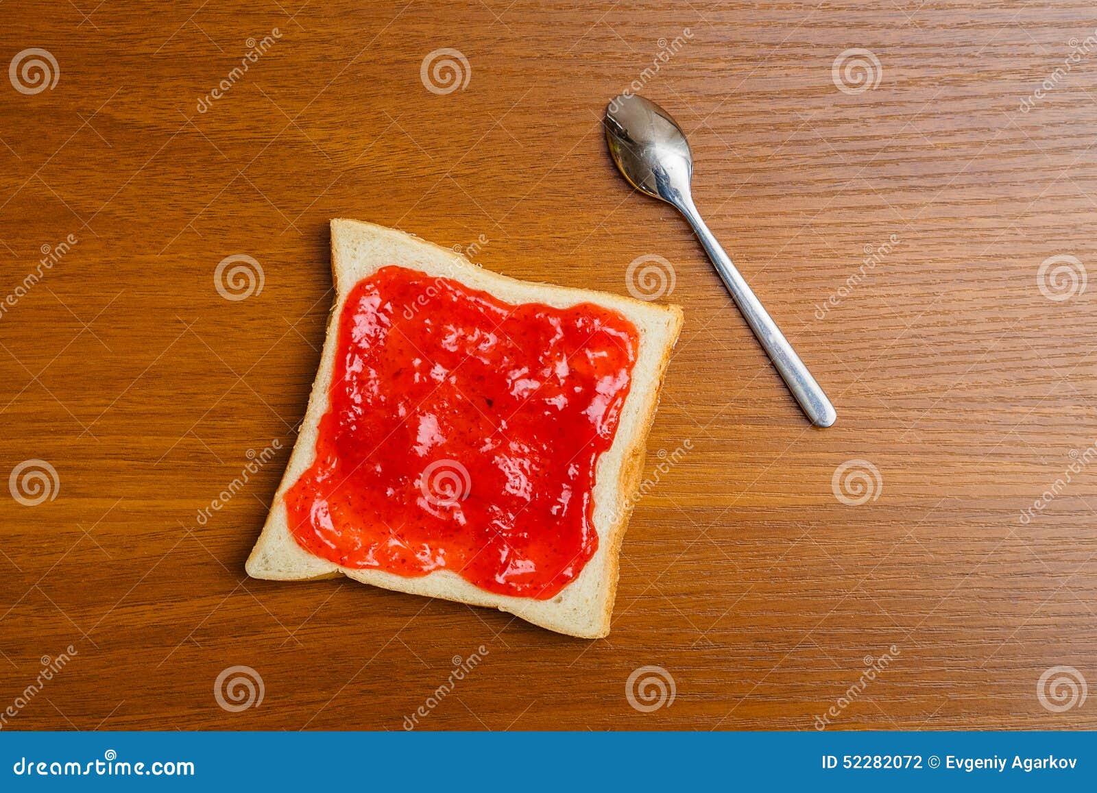 Slice of bread with jam stock photo. Image of diet, sliced - 52282072