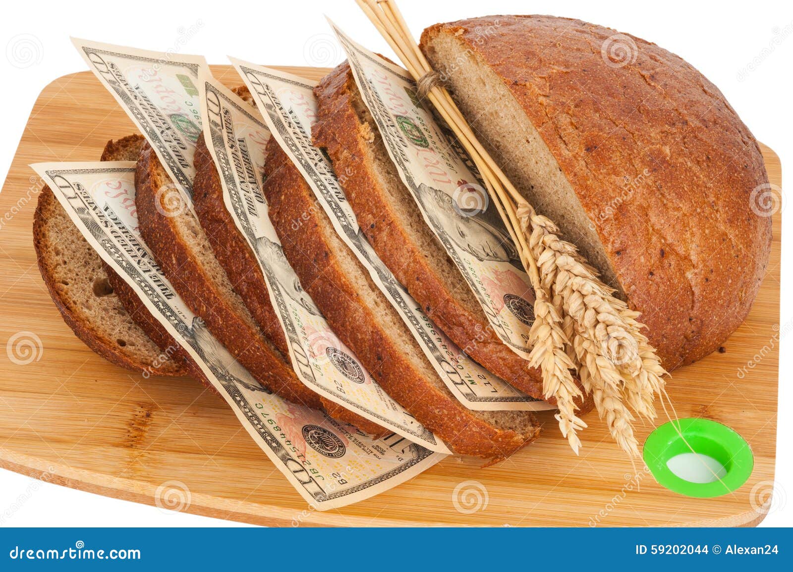 Slice Bread With Money Stock Photography | CartoonDealer.com #59202044