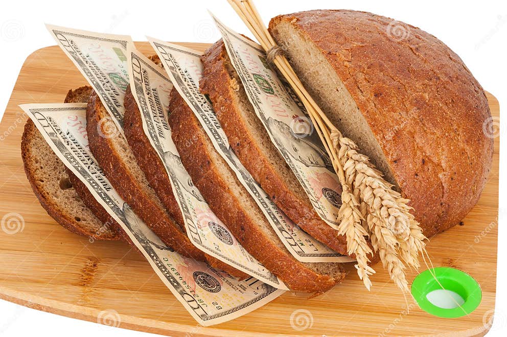 Slice bread with money stock photo. Image of bread, color - 59202044