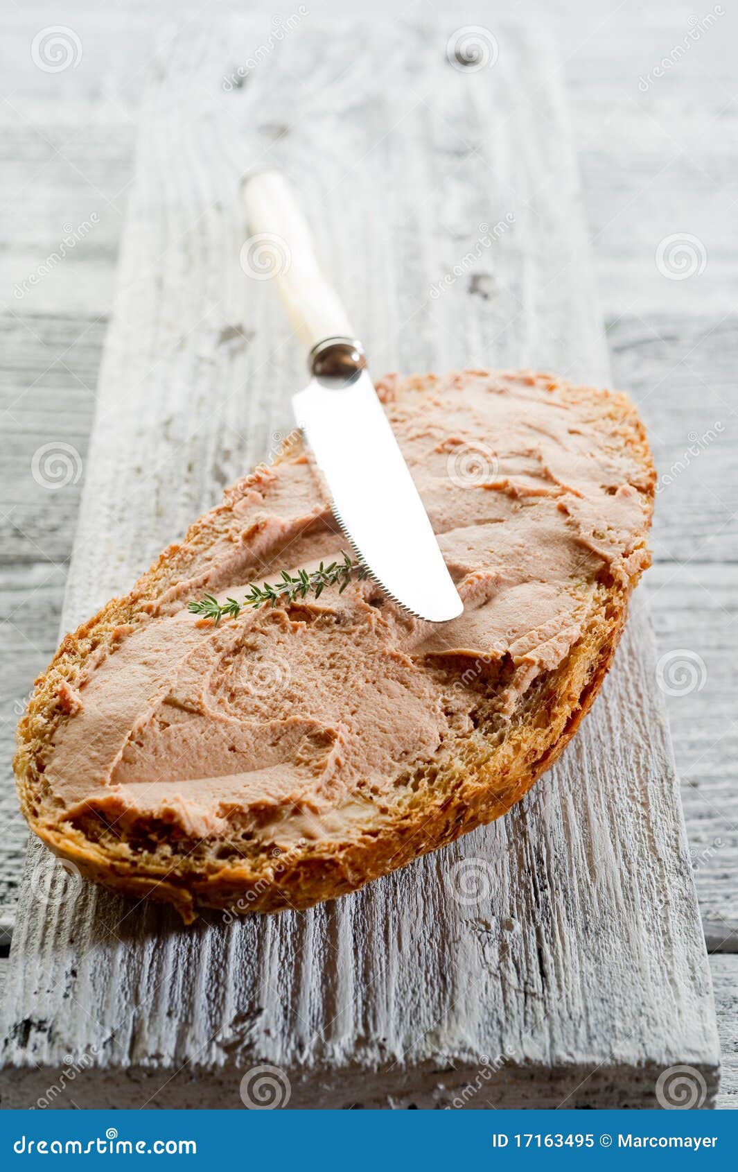 Slice Of Bread On An Old Cutting Board Background Stock Image ...