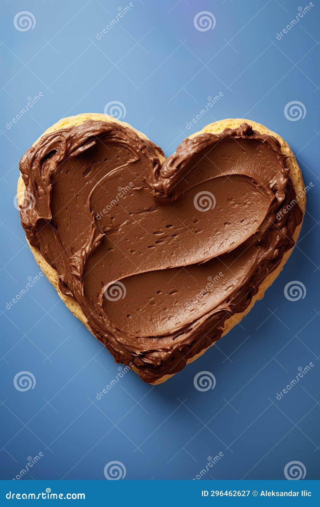 Slice of Bread in Shape of a Heart with Chocolate Cream Spread ...