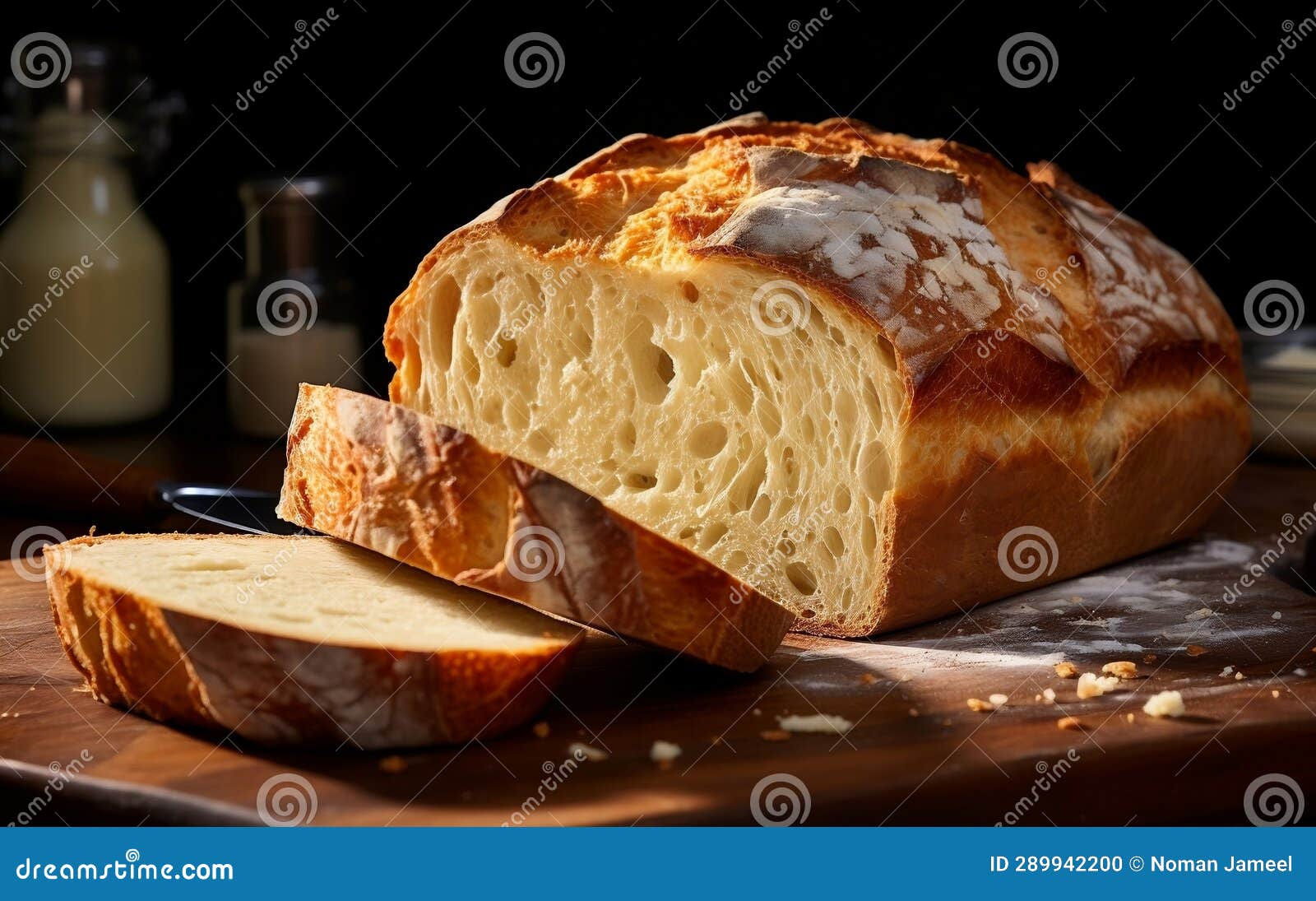 Slice of Bread from the Side - Culinary Showcase. Generative by Ai ...