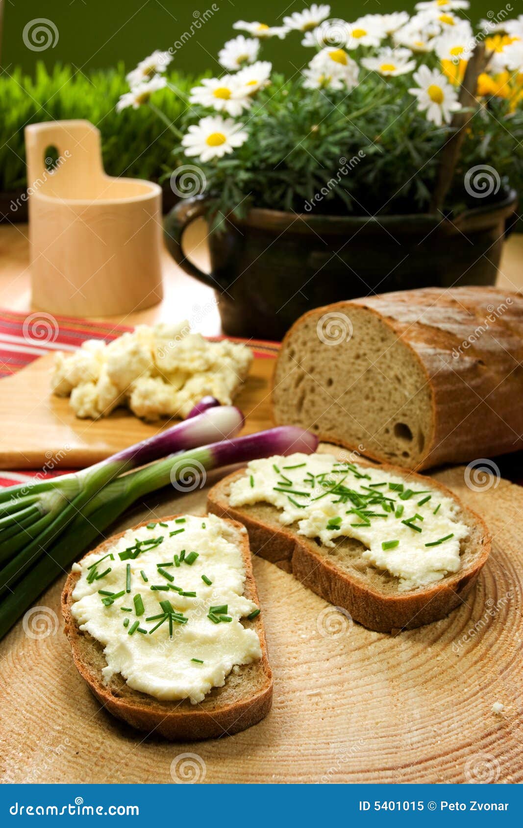 Slice of Bread Spread with Sheep Cheese Stock Image - Image of heep ...
