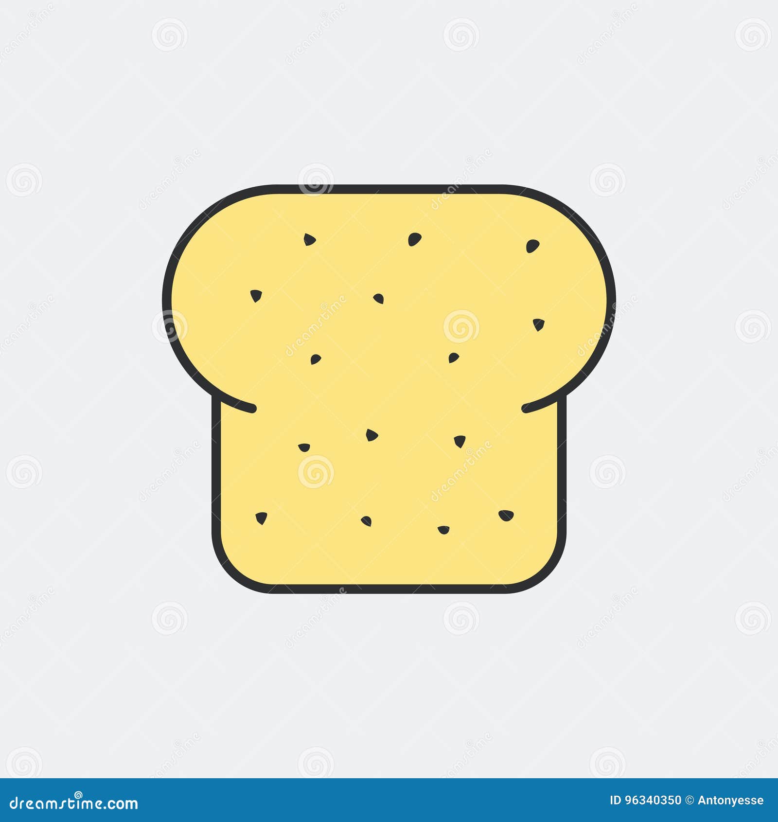 Slice of Bread Symbol Concept. Stock Vector - Illustration of ...