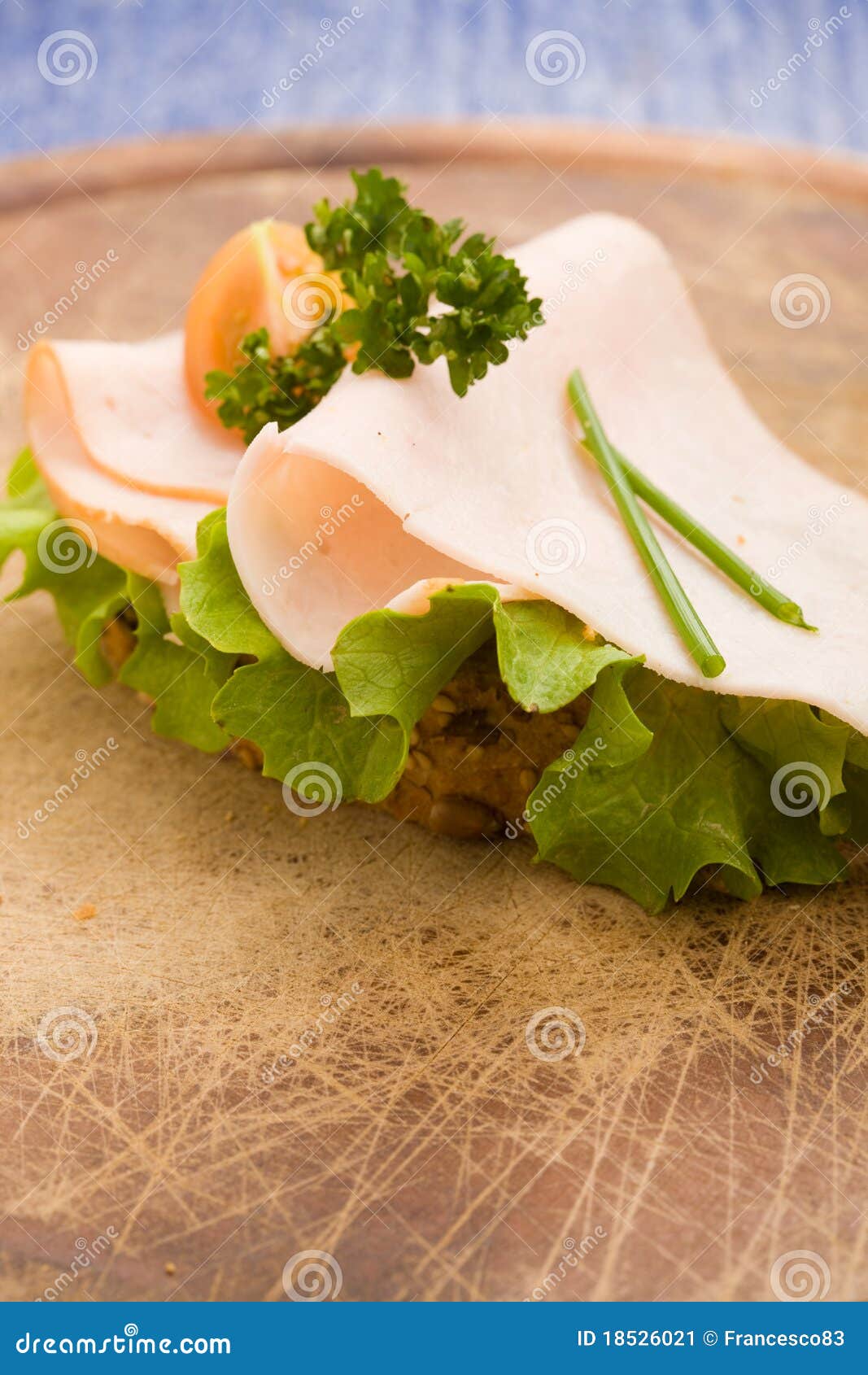Slice of Bread with Turkey stock image. Image of eatlight - 18526021