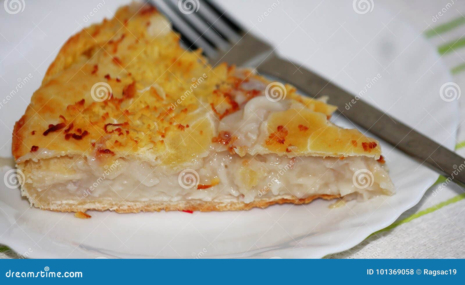 Slice of a buko pie stock photo. Image of food, ingredient - 101369058