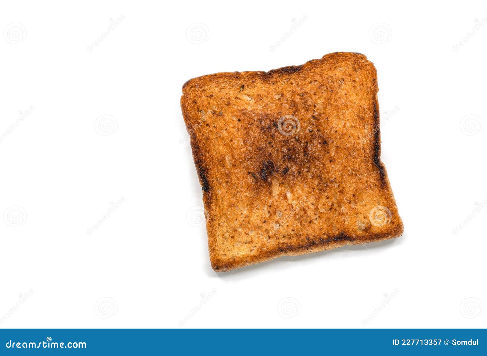 Slice of Burned Toasted Bread, Isolated Burned Toasted Bread on White ...
