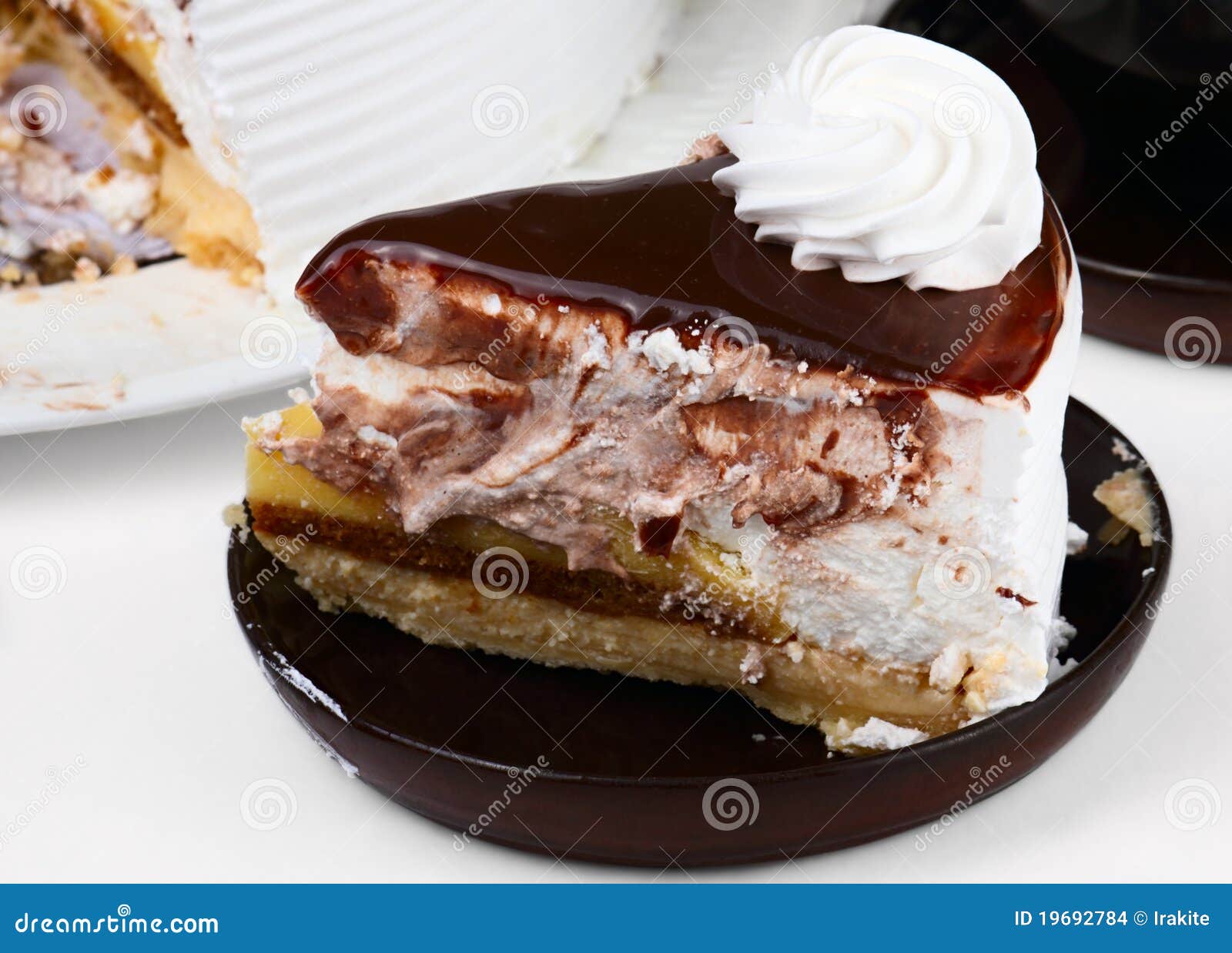 Slice of cake stock photo. Image of decoration, dark - 19692784