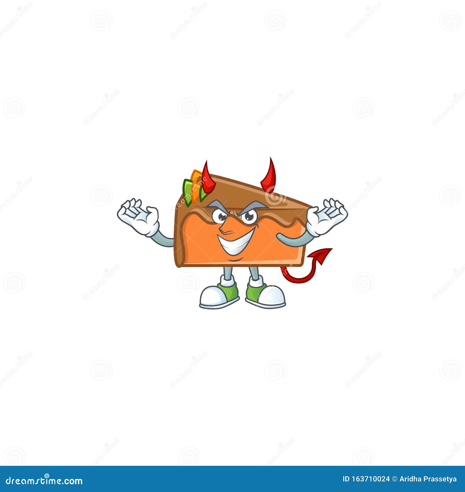 Devil Slice Bread Cartoon Character Vector Illustration | CartoonDealer ...