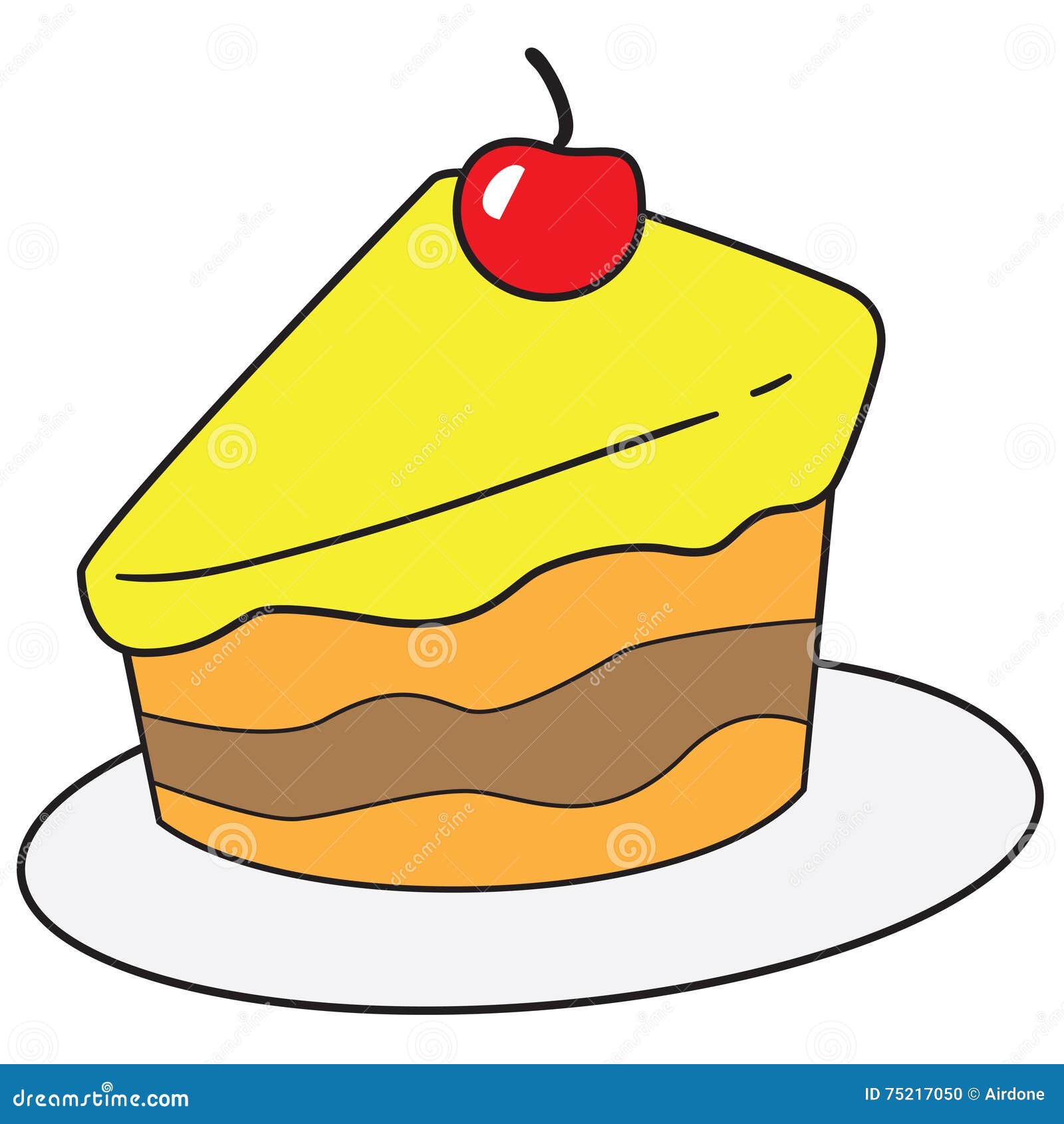 Slice of Cake Doodle stock vector. Illustration of breakfast - 75217050