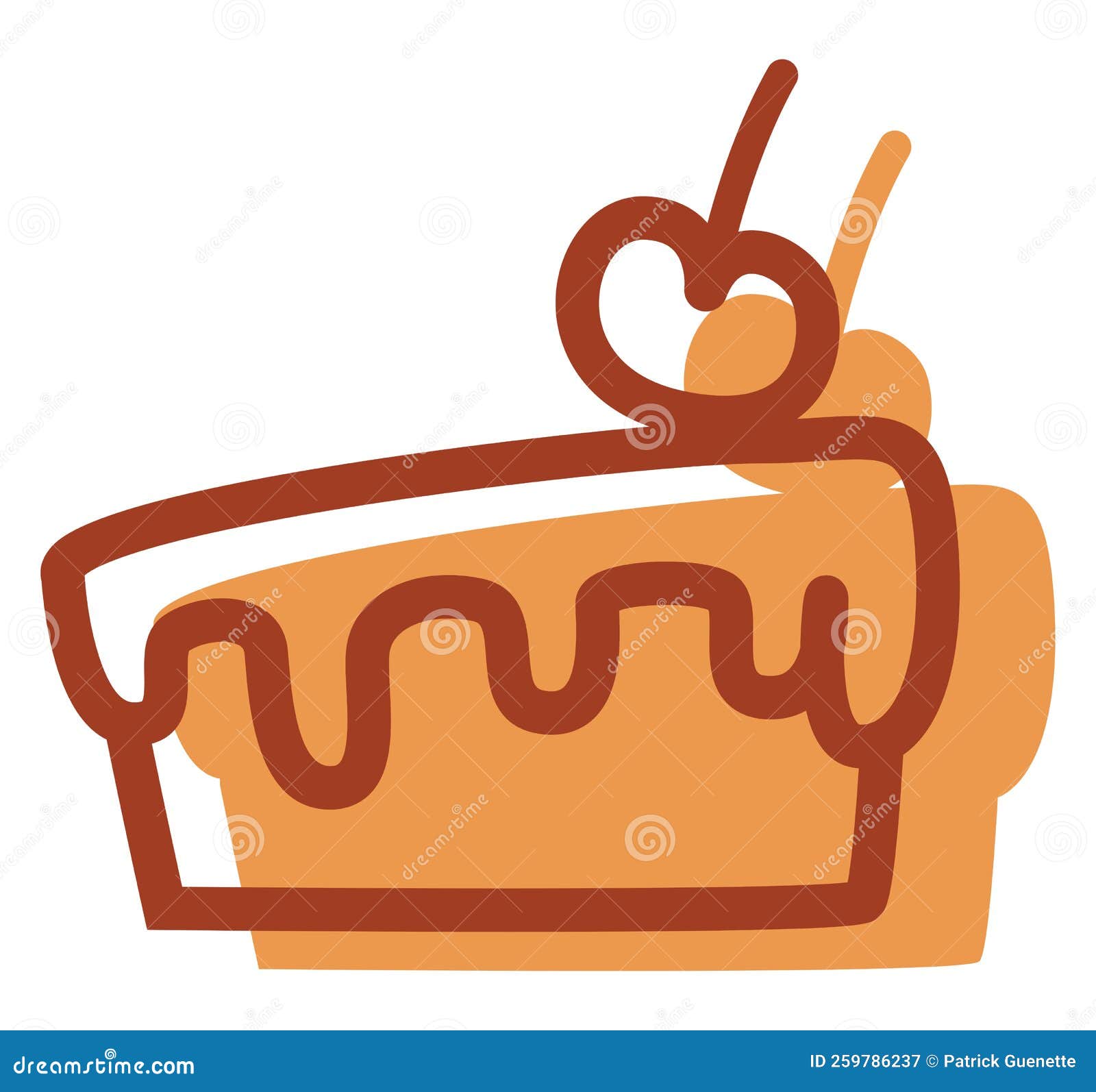 Slice of cake, icon stock vector. Illustration of cartoon - 259786237