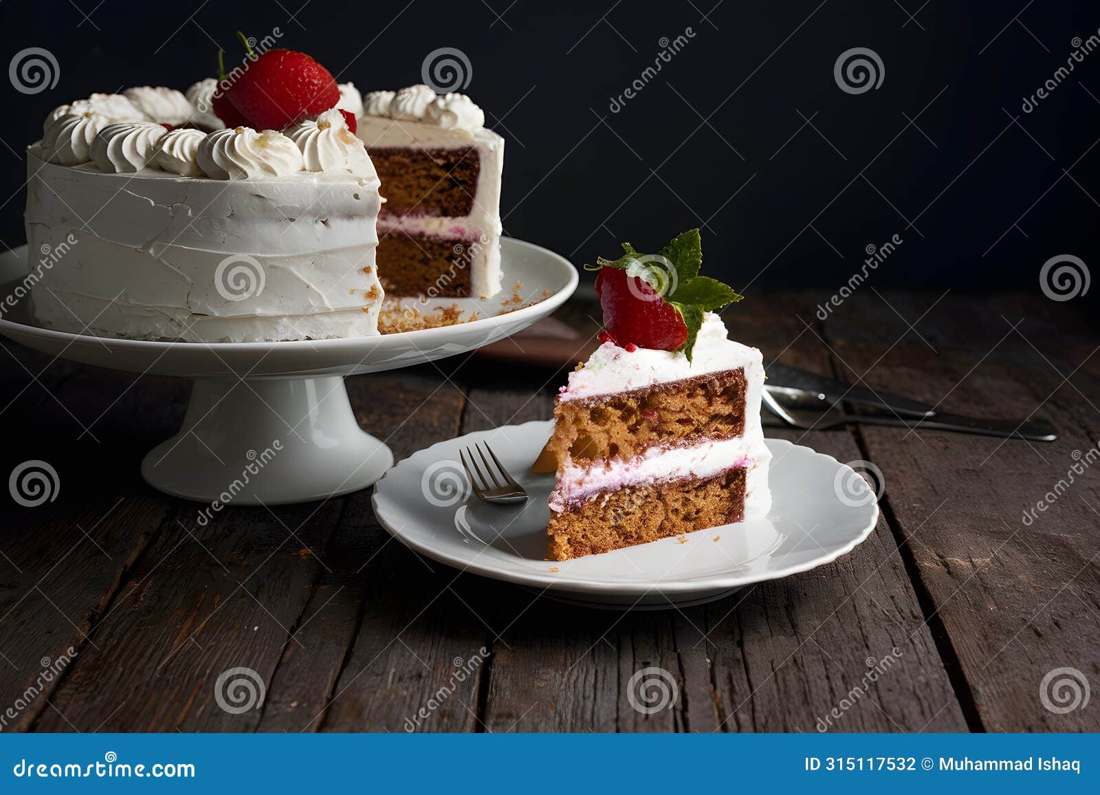 Slice of Cake Missing, a Delectable Temptation Captured Stock ...