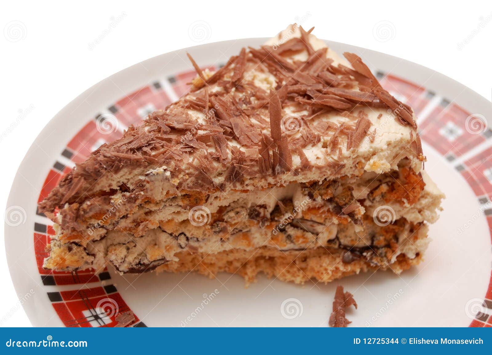 Slice of cake on a plate stock photo. Image of cocoa - 12725344