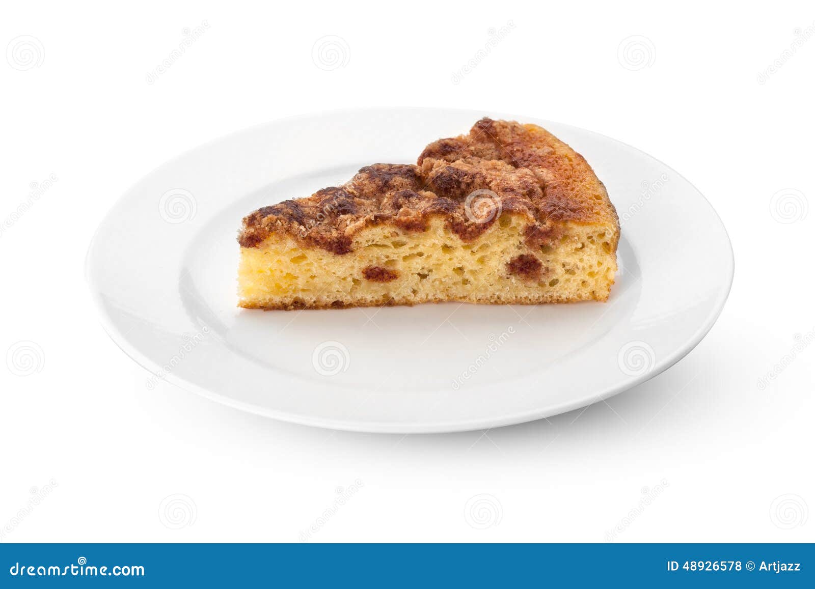 Slice of Cake on Plate Isolated Stock Photo - Image of tasty, fresh ...