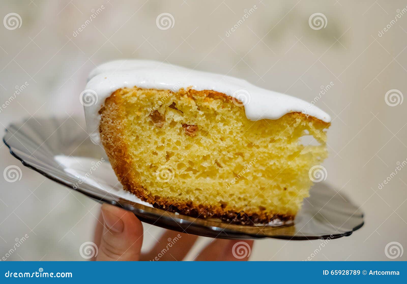 Slice of cake on a plate stock image. Image of plate - 65928789
