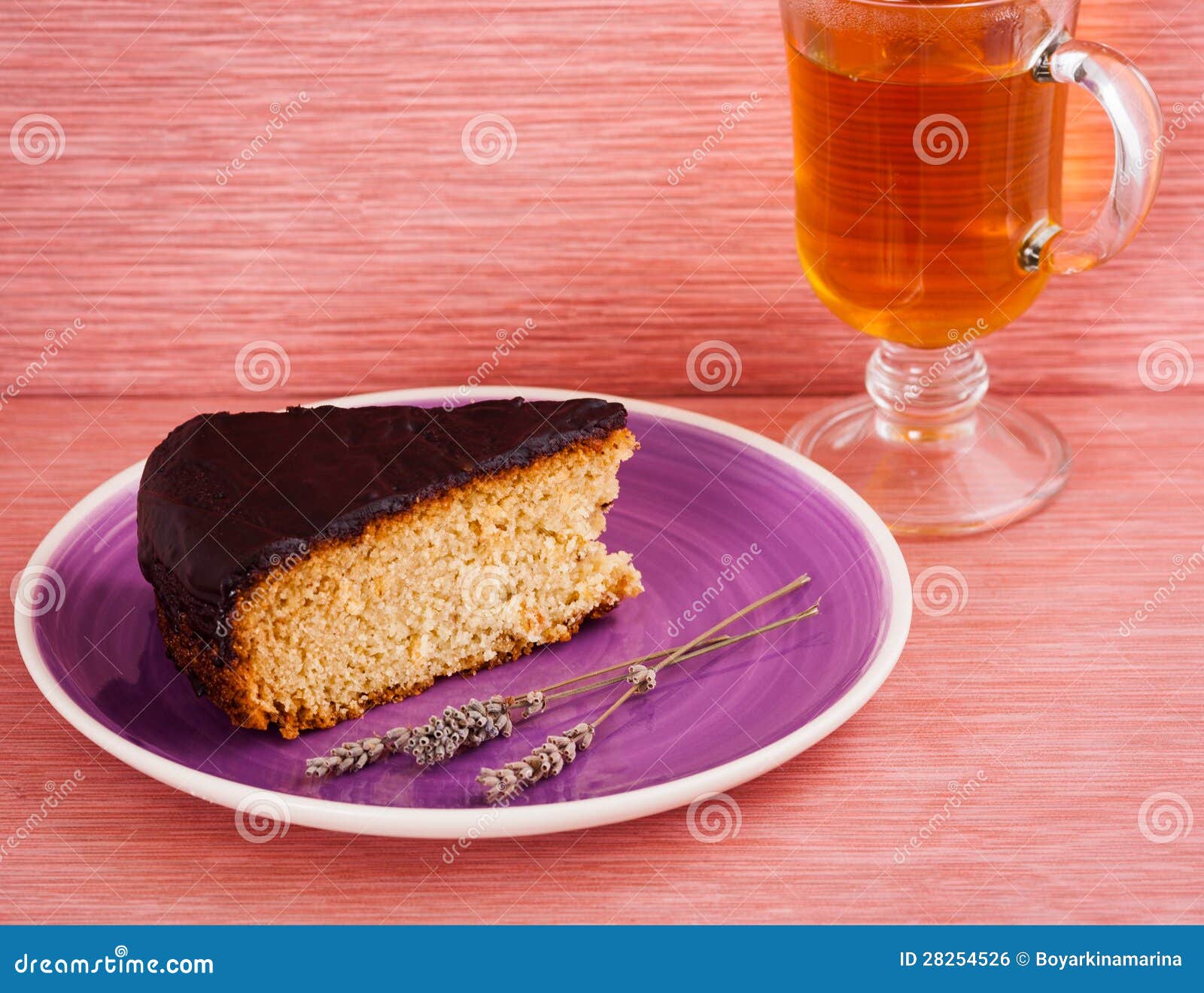Slice of cake with tea stock photo. Image of pink, cake - 28254526