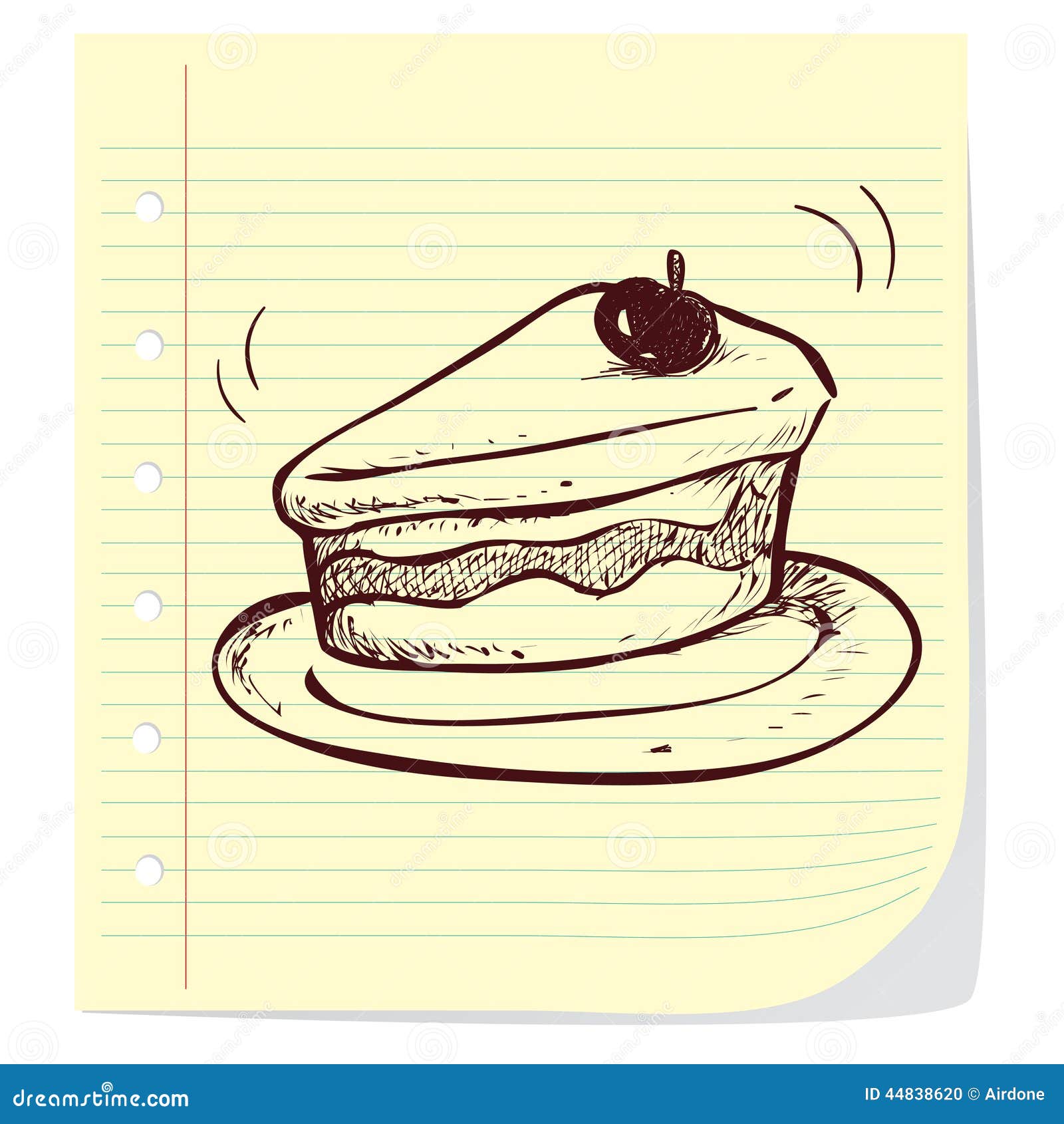 Slice of Cake stock vector. Illustration of drawn, meal - 44838620