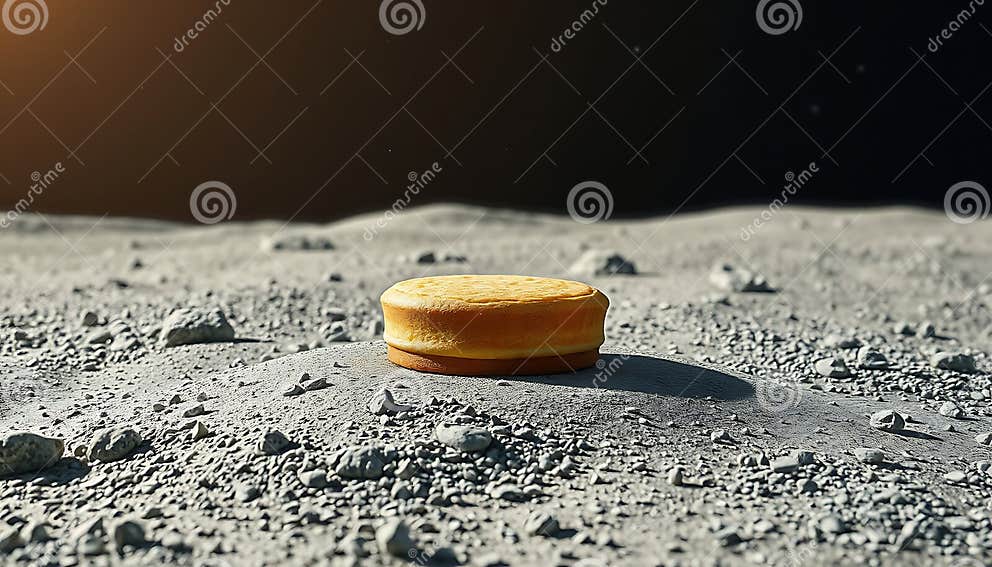 Slice of Cheese on a Lunar Surface Setting Generative AI Stock ...