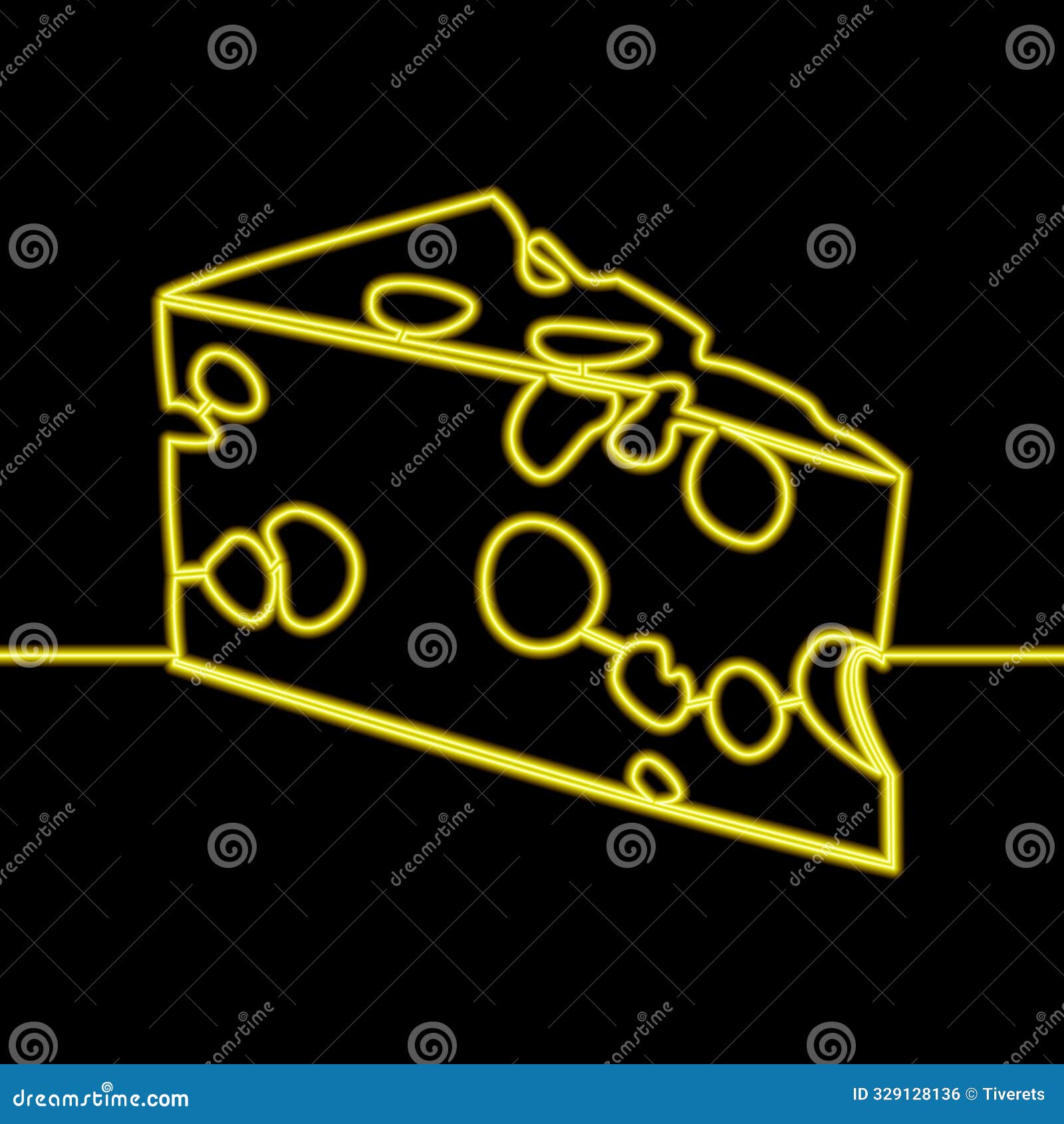 Slice Cheese. a Piece of Cheese Icon Neon Glow Concept Stock ...