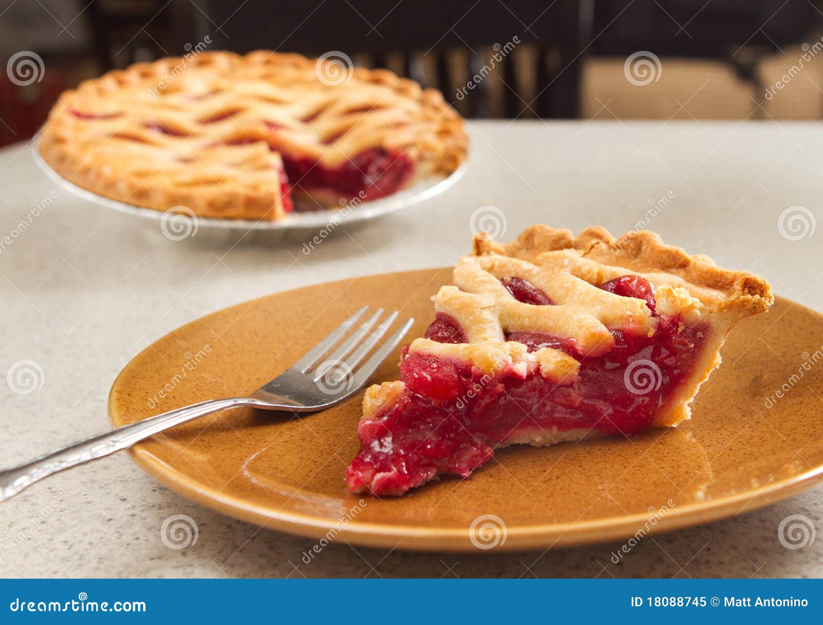 Slice of cherry pie stock image. Image of cherry, slice - 18088745